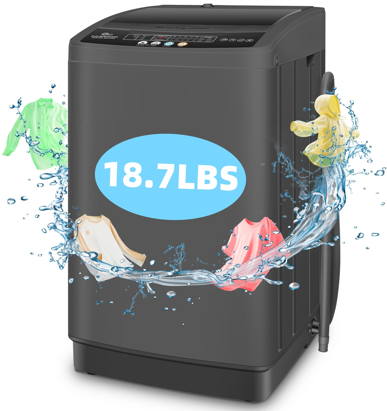 Veeboto Portable Washing Machine, 18.7Lbs Capacity Fully Automatic ...