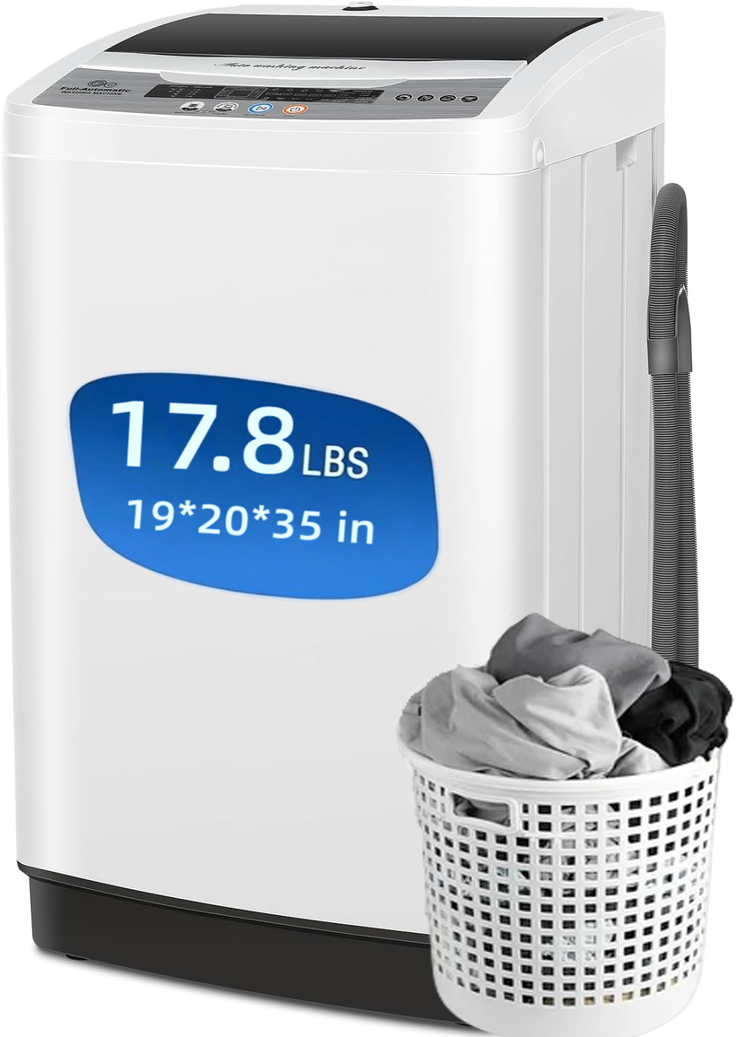 Ktaxon 17.6 lbs Full Automatic Washing Machine, Portable Laundry Washer ...