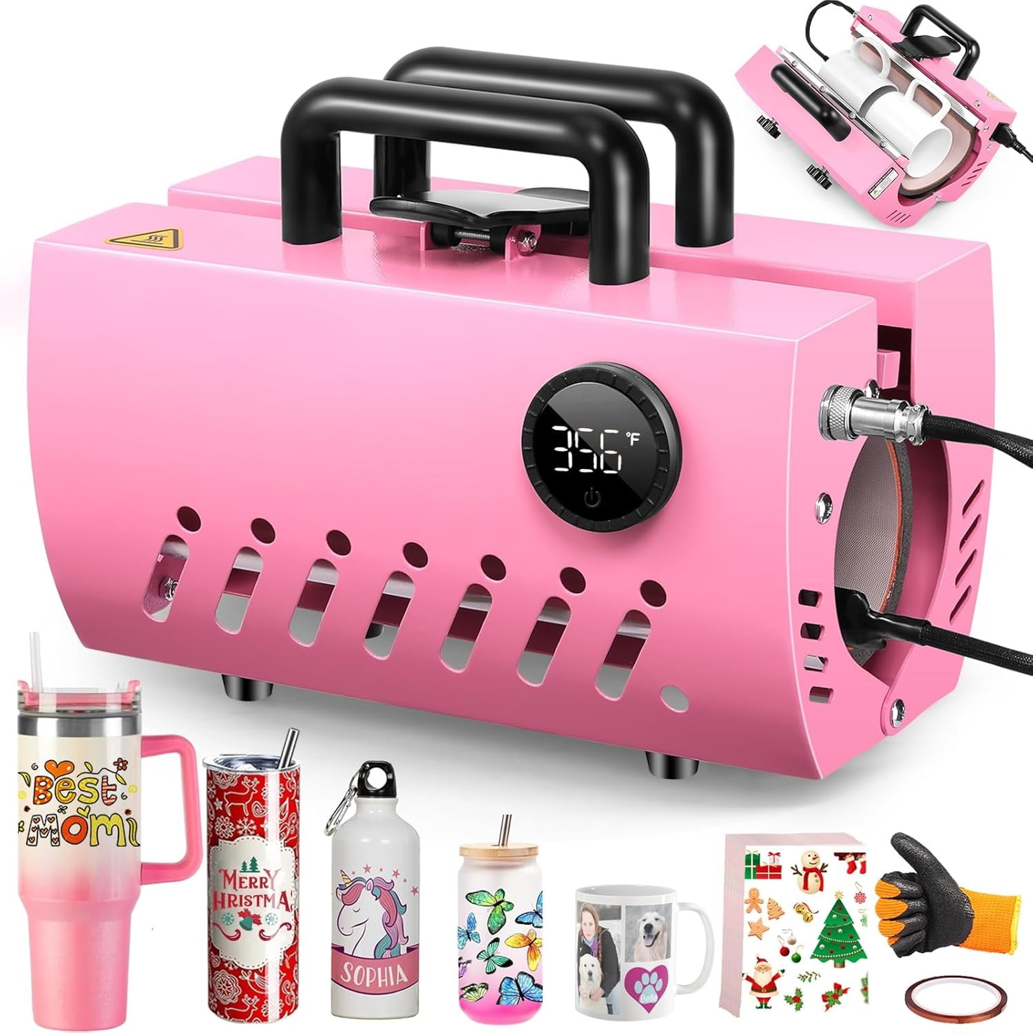 Qhomic 30oz Tumbler Heat Press for Sublimation Transfer, DIY Mug Cup ...