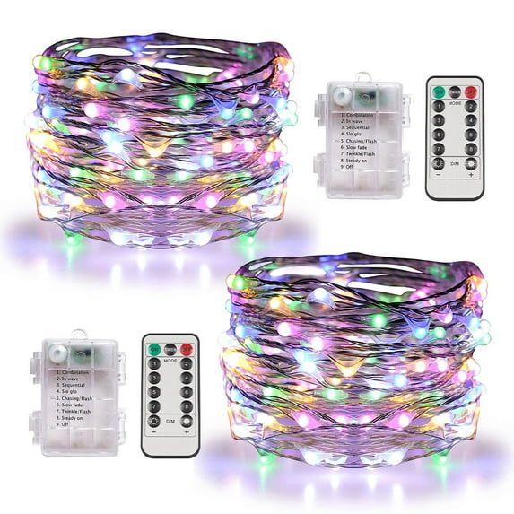Somnr 2 Set Fairy Lights Battery Operated Christmas String Lights with ...