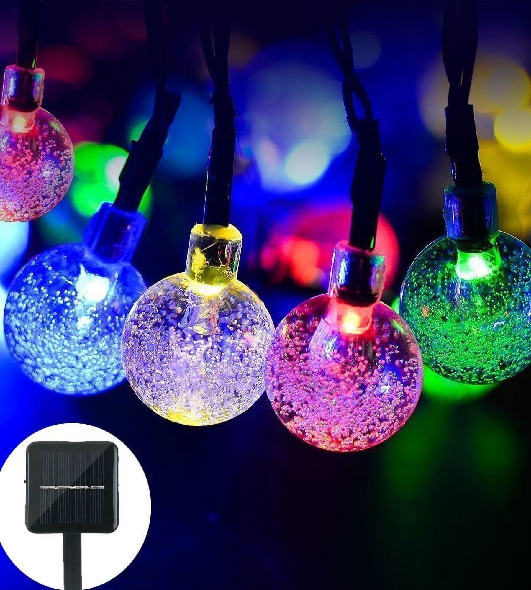 Qishi Christmas Outdoor Solar String Lights, 19.7ft 30 LED Multicolor ...