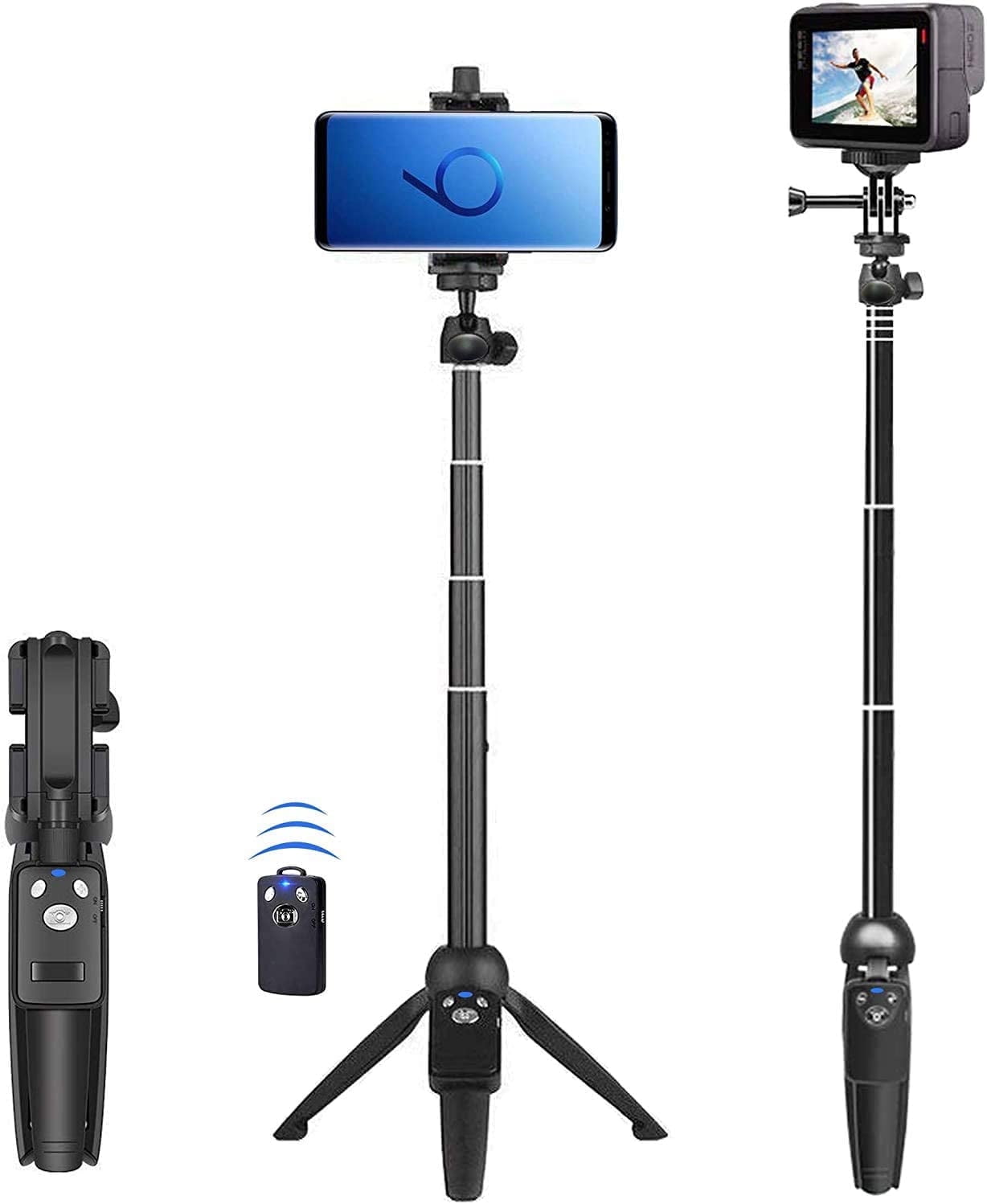 Somnr Wireless Selfie Sticks Tripod with Remote iPhone Android Gopro ...