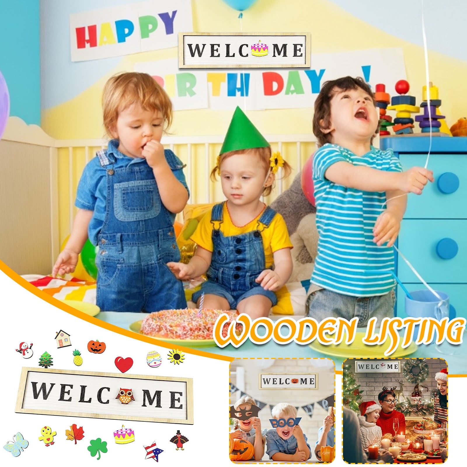 QianChong Stereo Can Replace A Variety Of Patterns Wooden Welcome ...