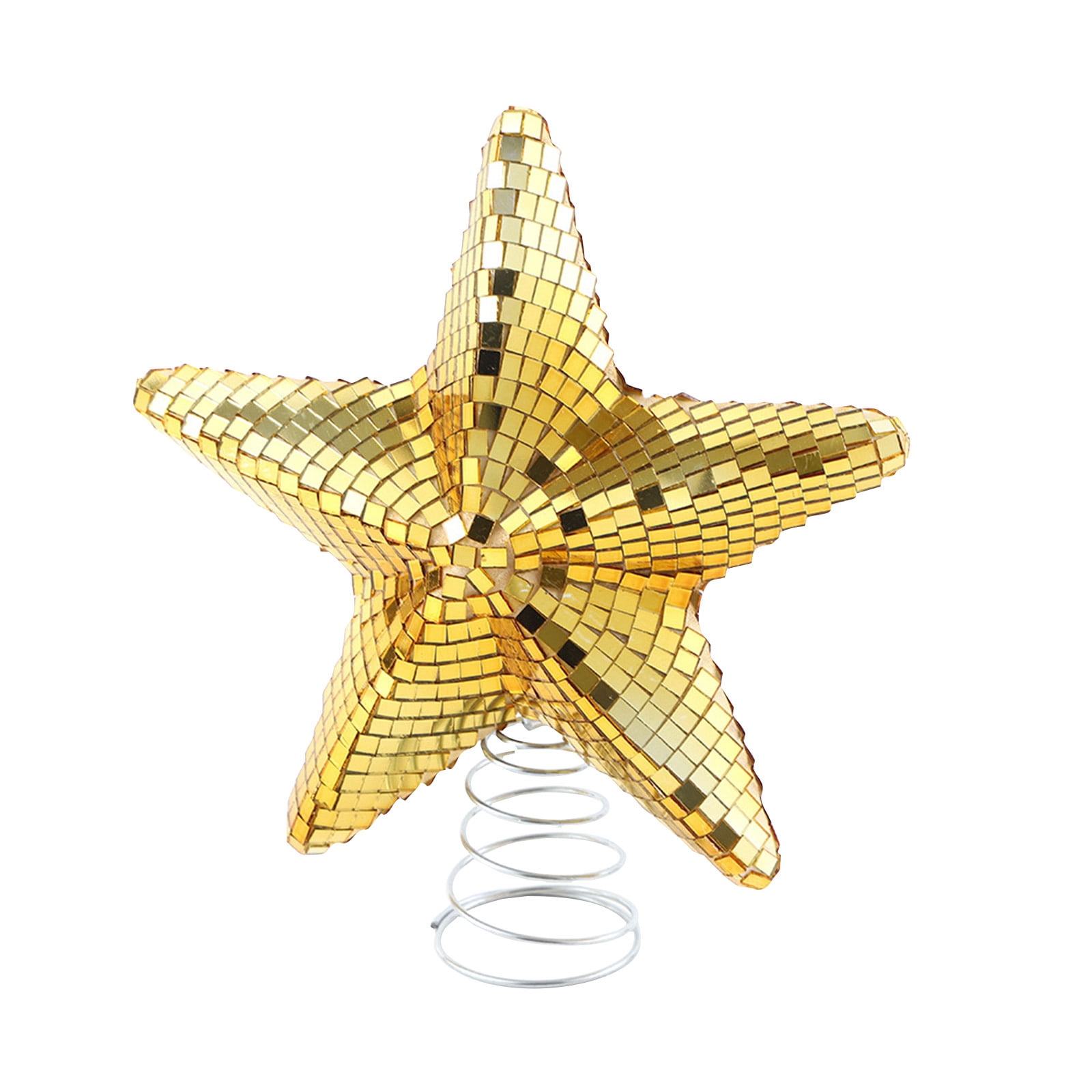 QianGlow Christmas Tree Topper Star Shape Mirror 3D Hollow Disco for ...