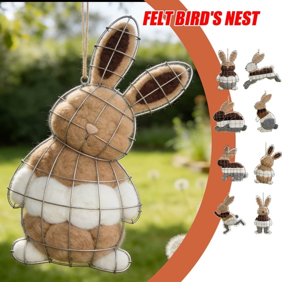 QianGlow Easter Decorations,Bunny Shaped Home Decor,Handmade Birdhouse ...