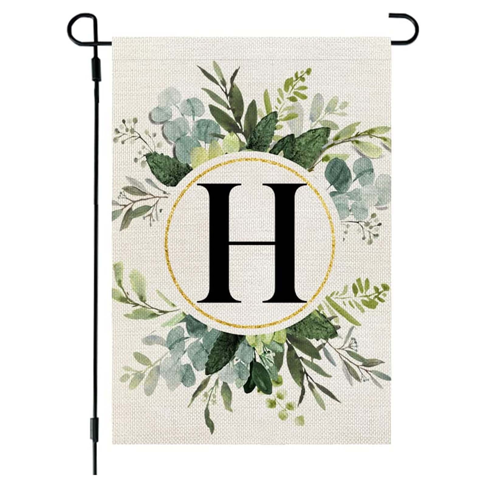 QianYing 4th of July Ins Style, 26 Letters+green Plant Printing, Flax ...