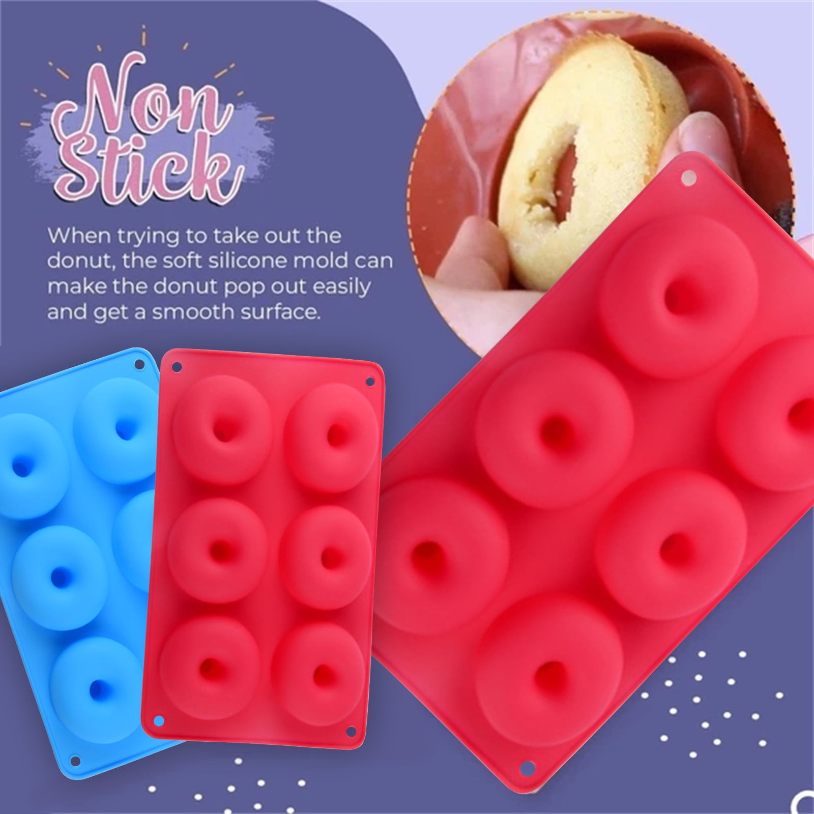 QianYing 4th of July Ring Donut Donut Non-Stick for Donuts, Bagels and ...