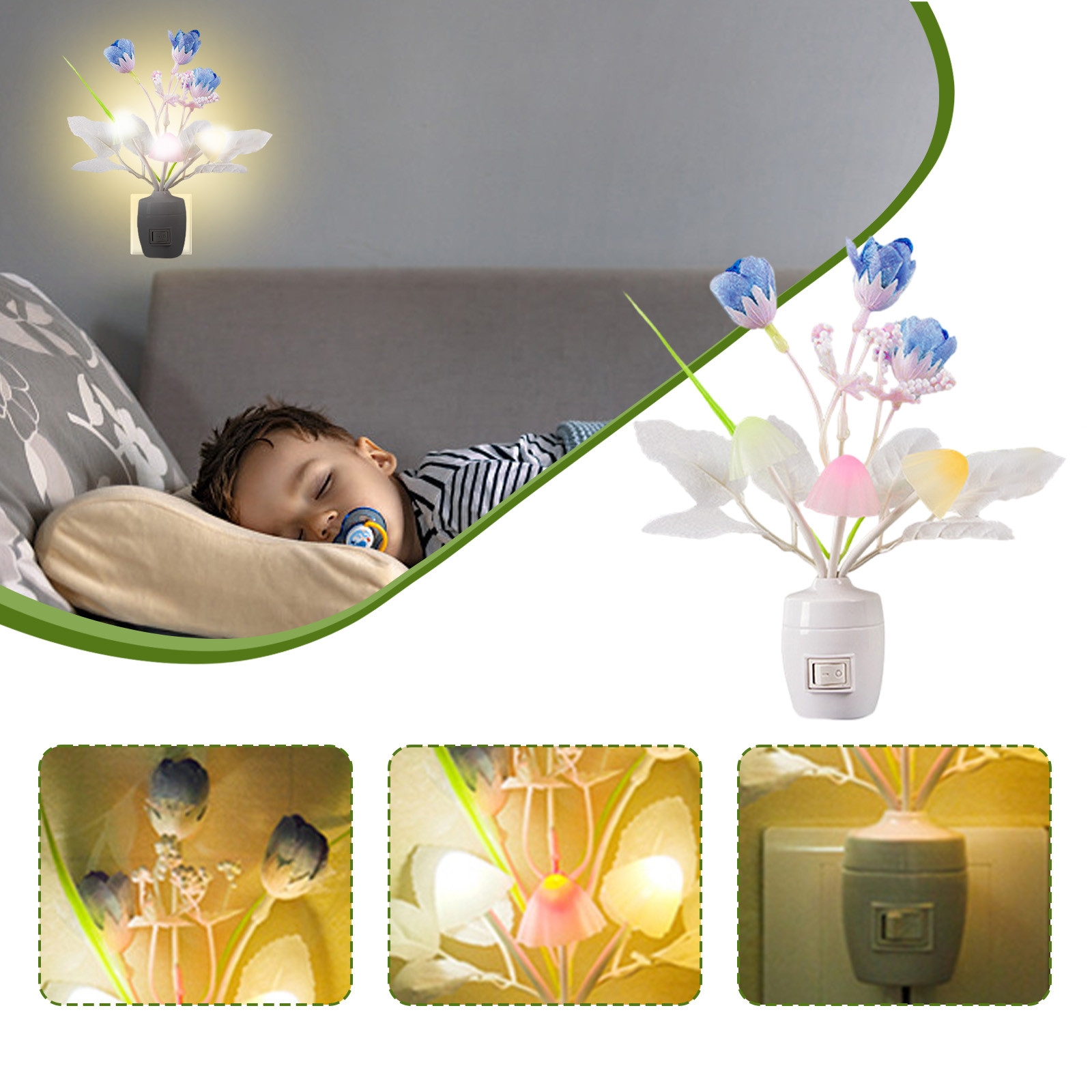 QianYing Home Lighting Color Changing Plug-in LED Flower Dream Lights ...
