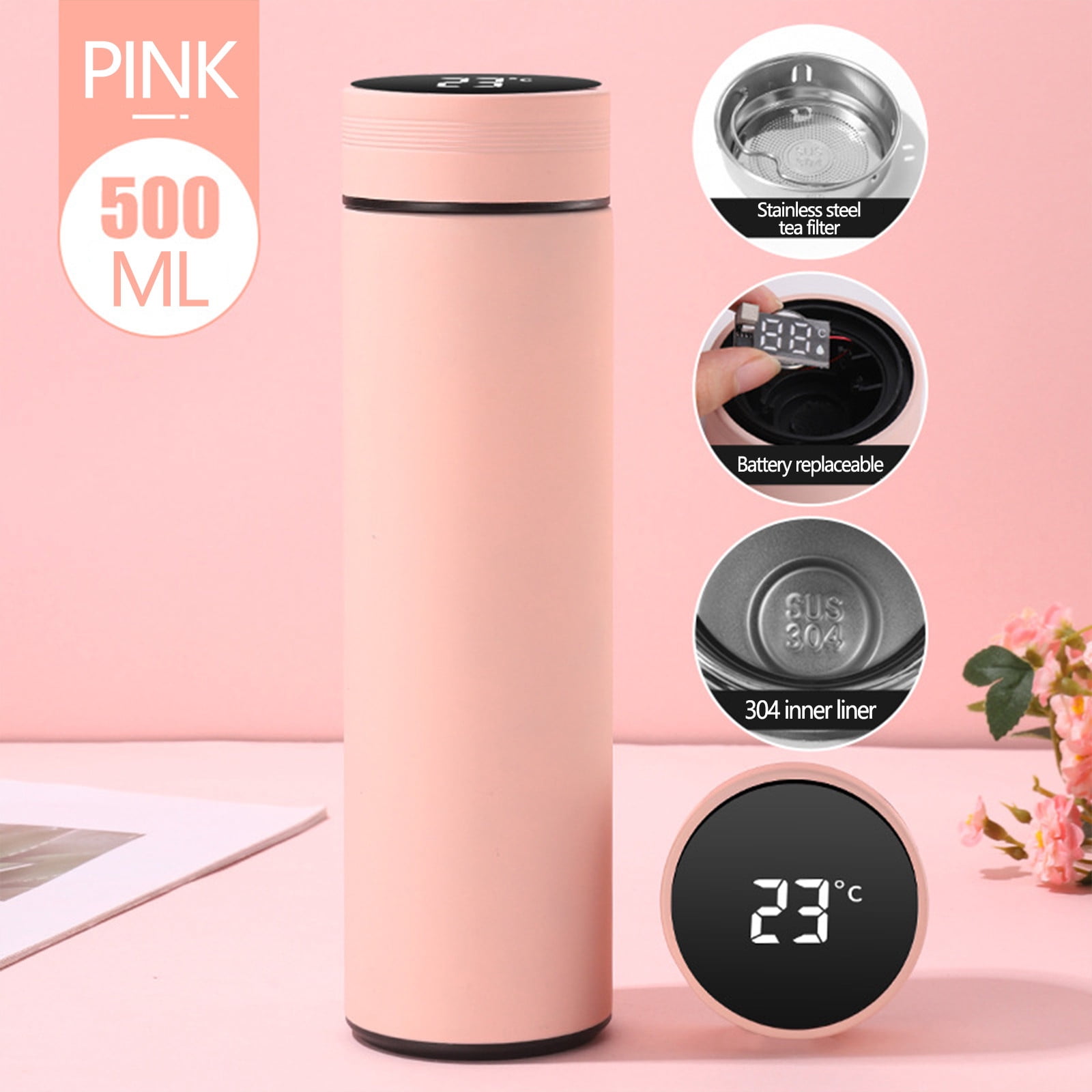 QianYing School Supplies Clearance Insulated Water Bottle With LED ...