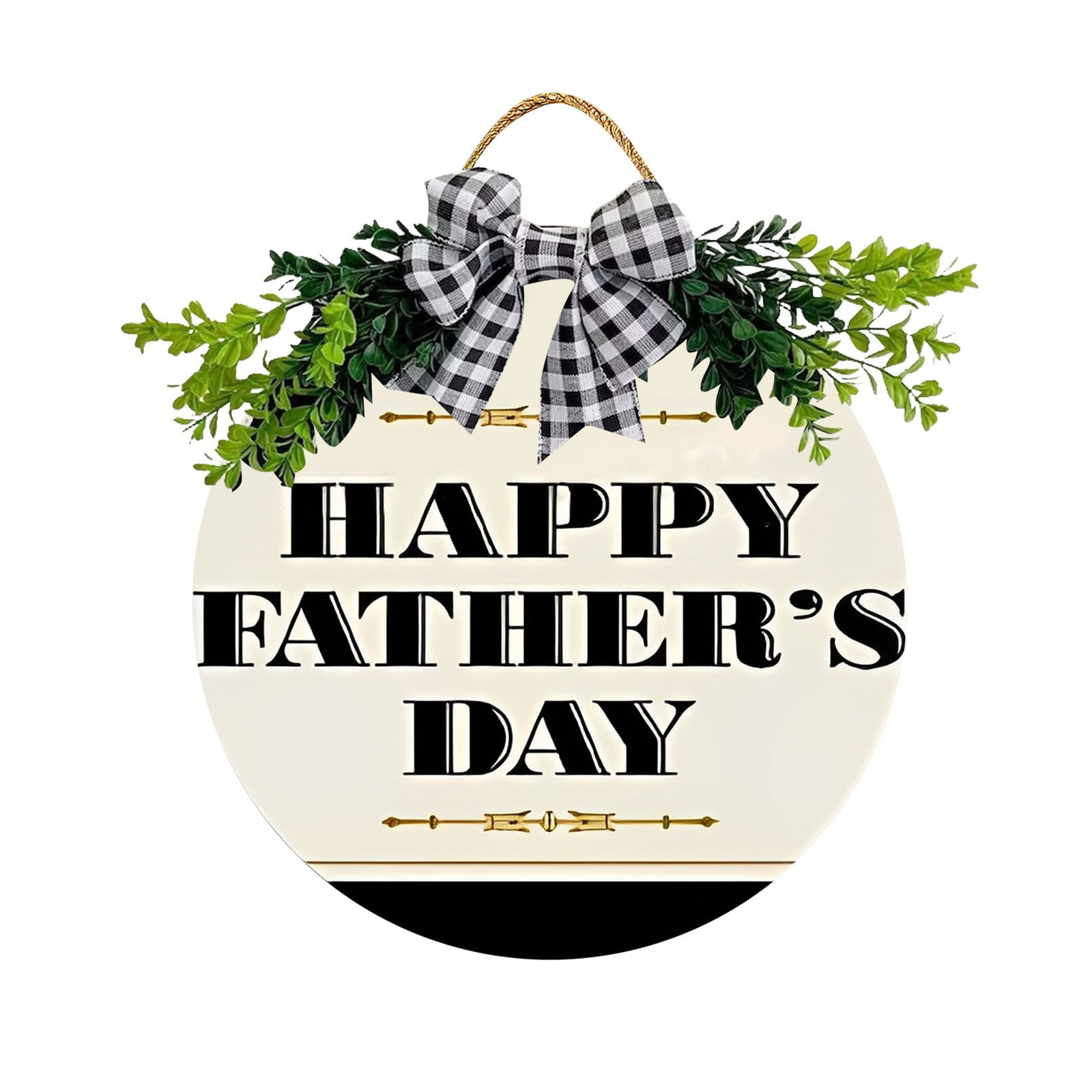 Qianduo 1Pcs Happy Fathers Day Wooden Front Door Sign Rustic Round ...
