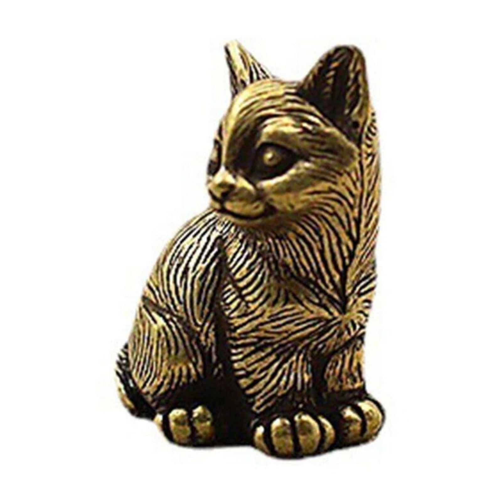 Qianduo Desk Decor Clearance Room Decor Brass Cat Figurine Small Cat ...