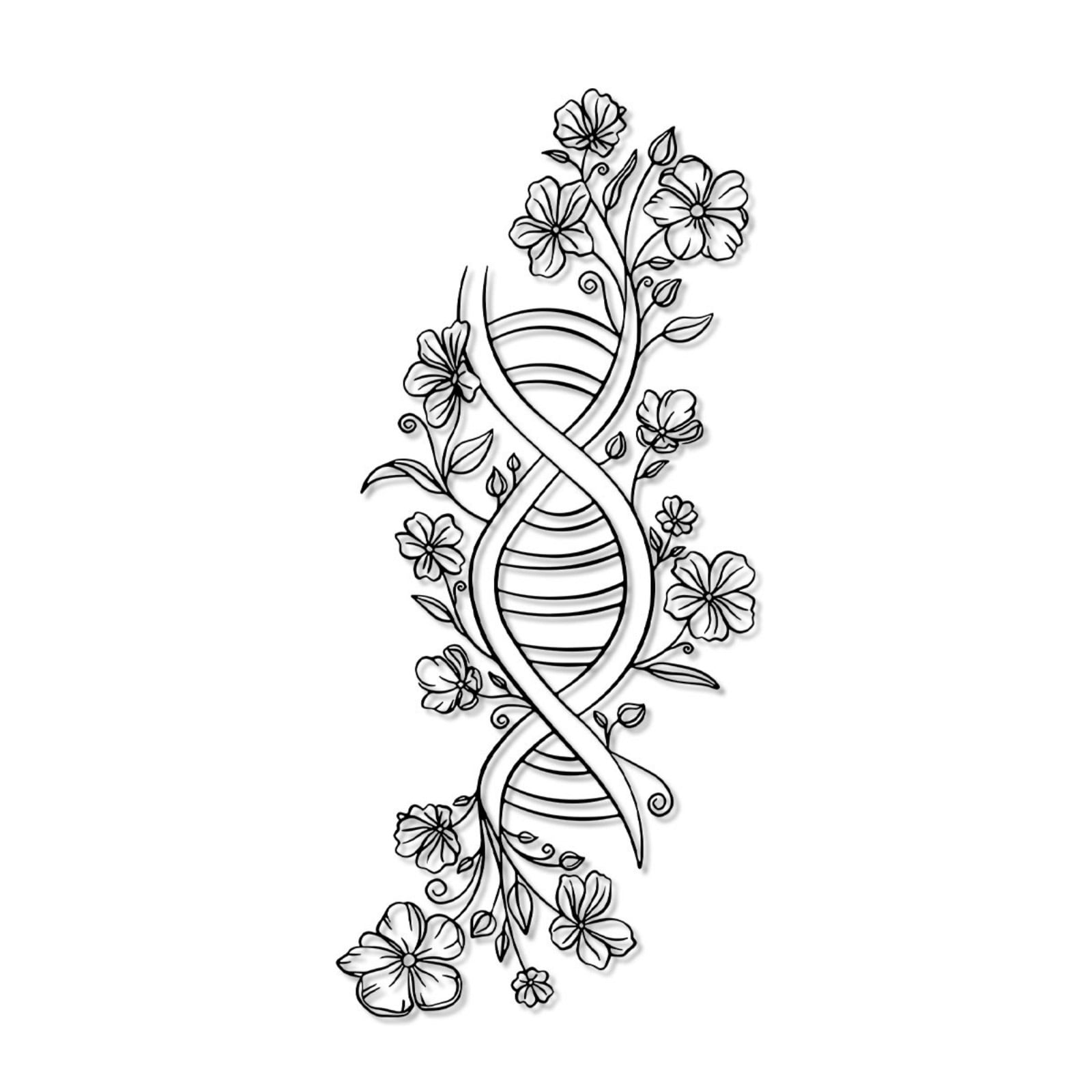 Qianduo Wall Decor Personalized Floral Dna Metal Sign Dna Minimalism ...