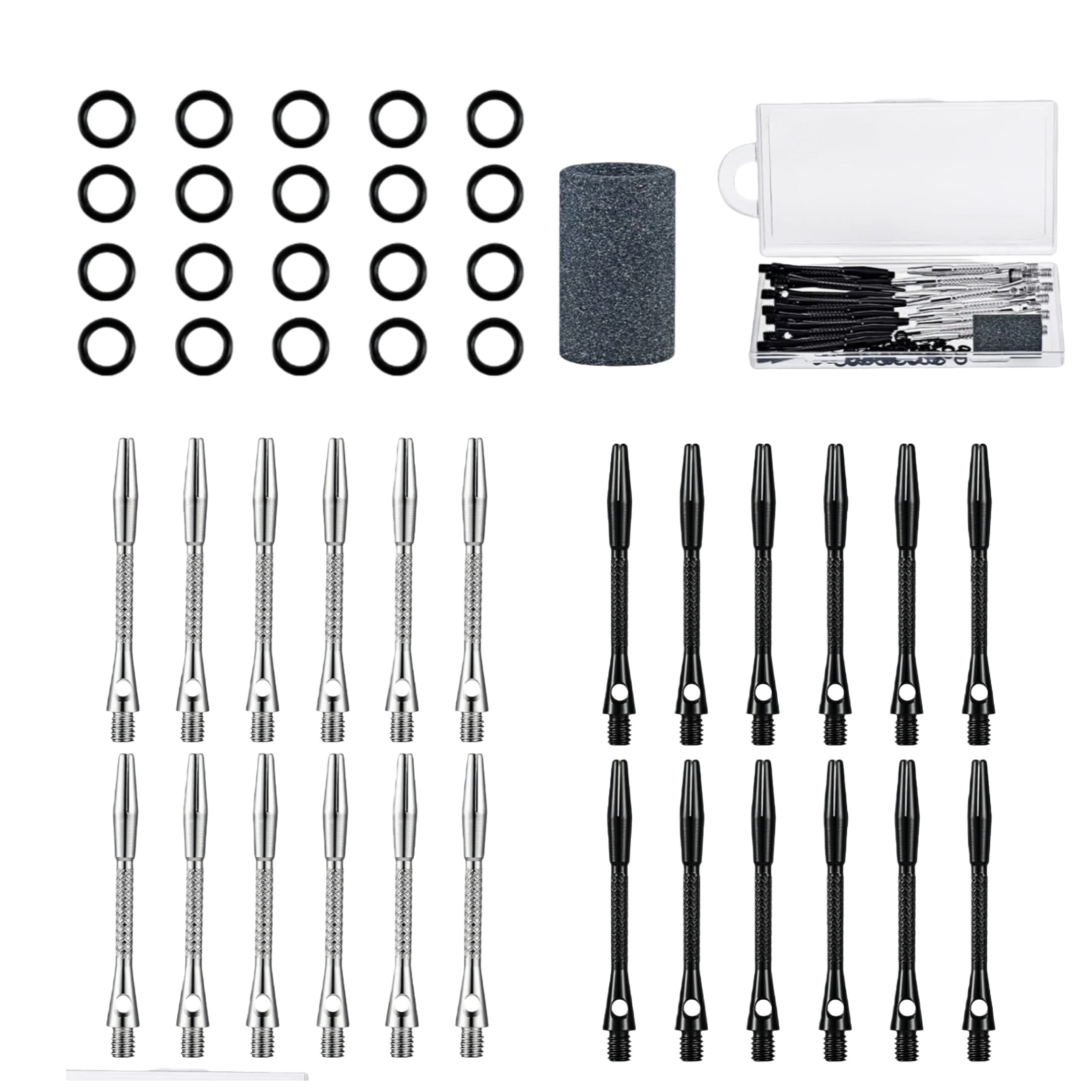 Qianfeng 24 Pcs Dart Shafts, 35mm Aluminum Darts Accessories with ...