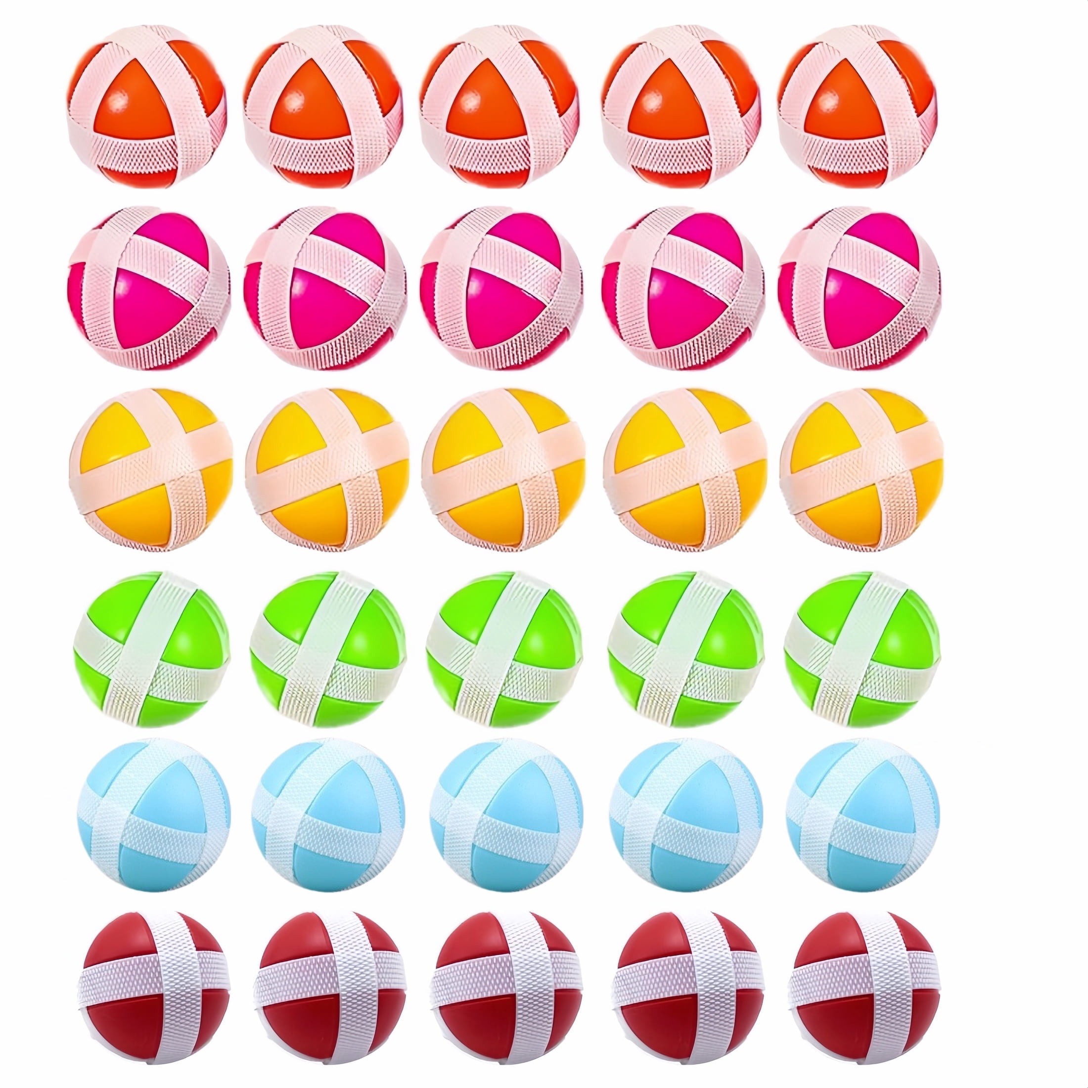 Qianfeng 30 Pcs Fabric Dartboard Sticky Balls, 6 Colors Velcro Ball Set ...