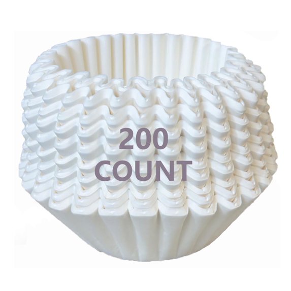 Qianglong Basket Coffee Filters 8-12 Cup, 200 Count Flat Bottom Paper ...