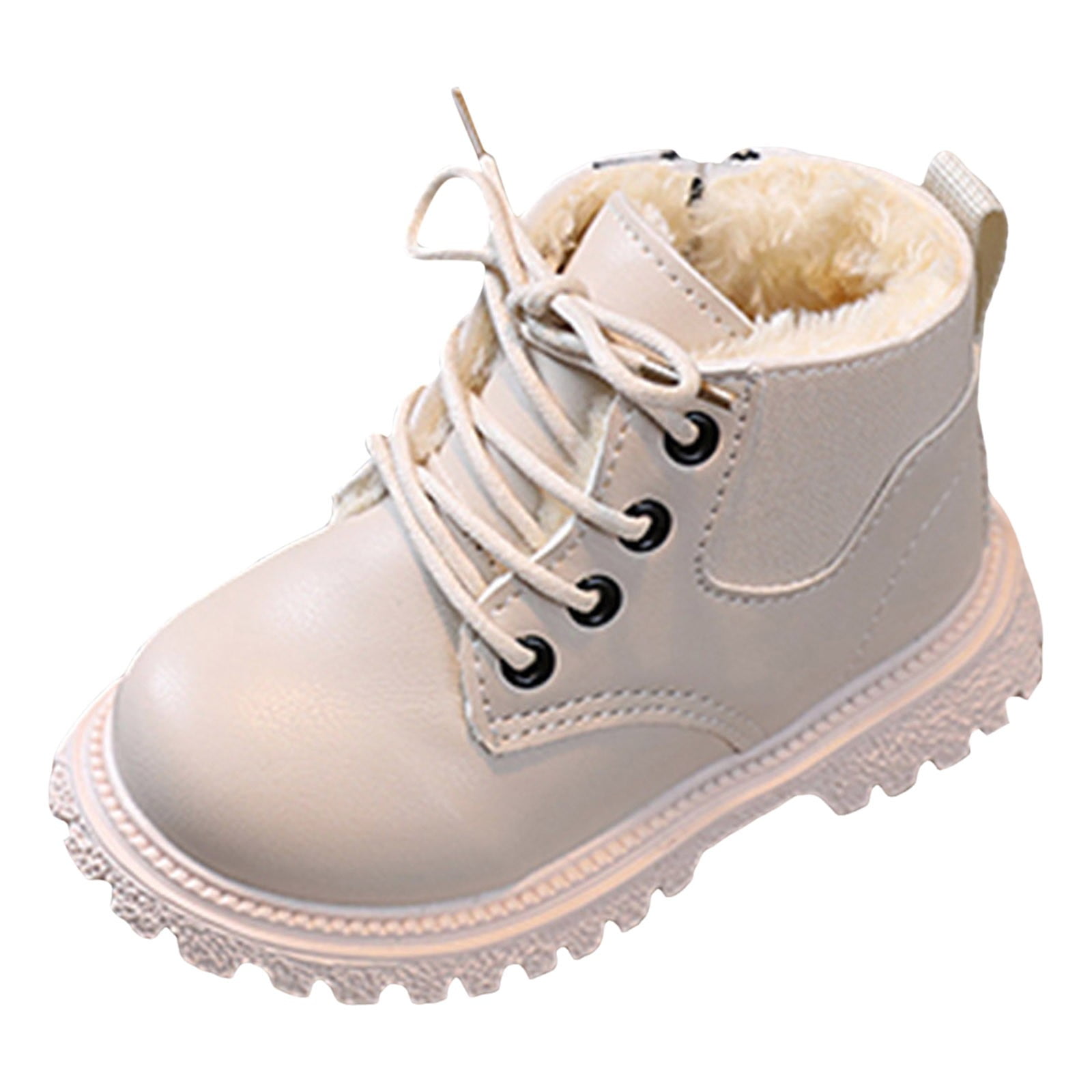 Qiangong Girls Boots Winter Girls Boots Round Toe Flat Sole Thick Sole ...