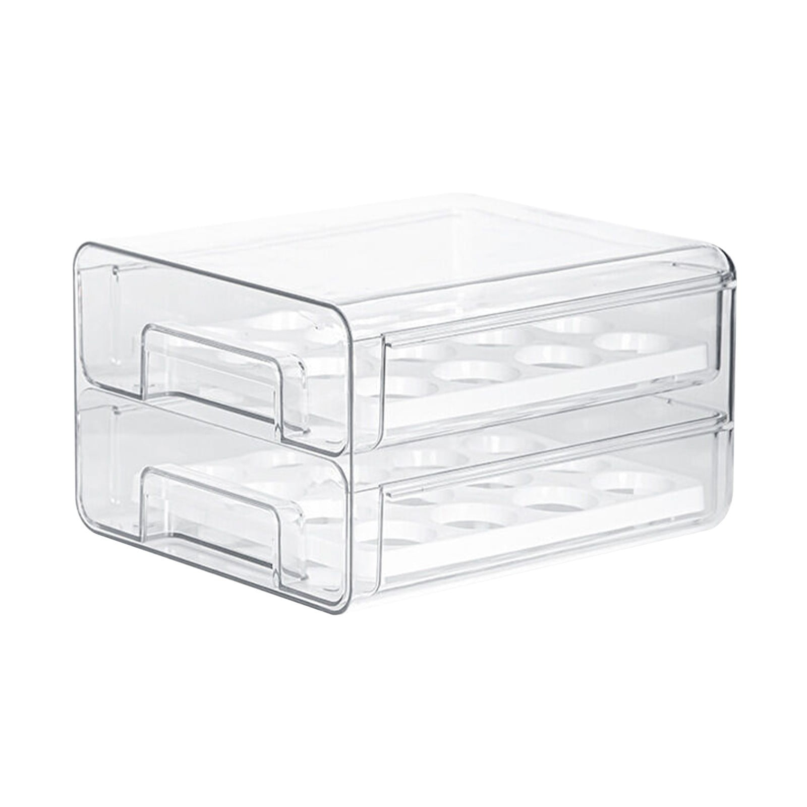 Qiangzon Stackable Fridge Organizer Drawers with Lids – Pull-Out Double ...