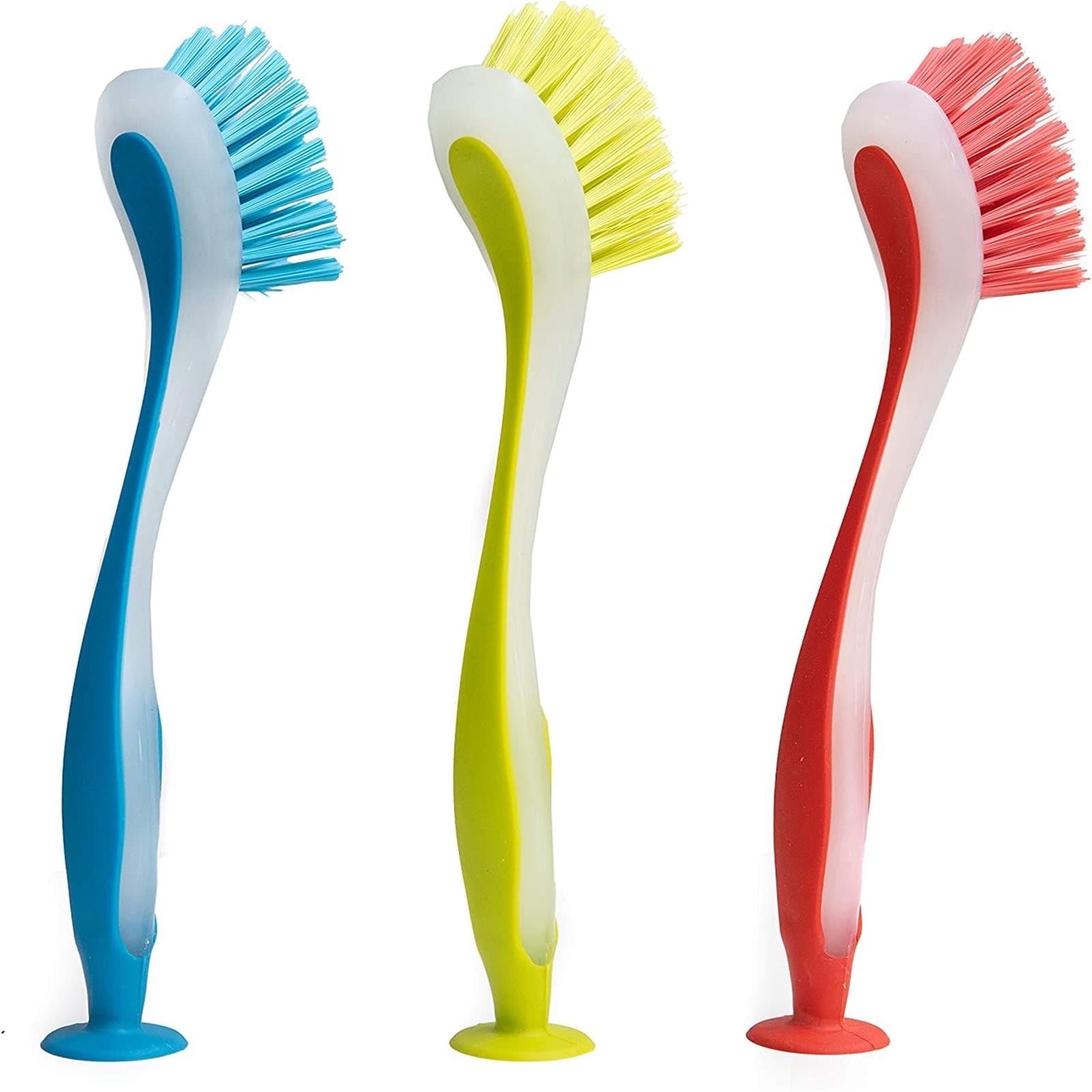 Qiangzon Three-Piece Cleaning Brush Set with Suction Cup and Long ...