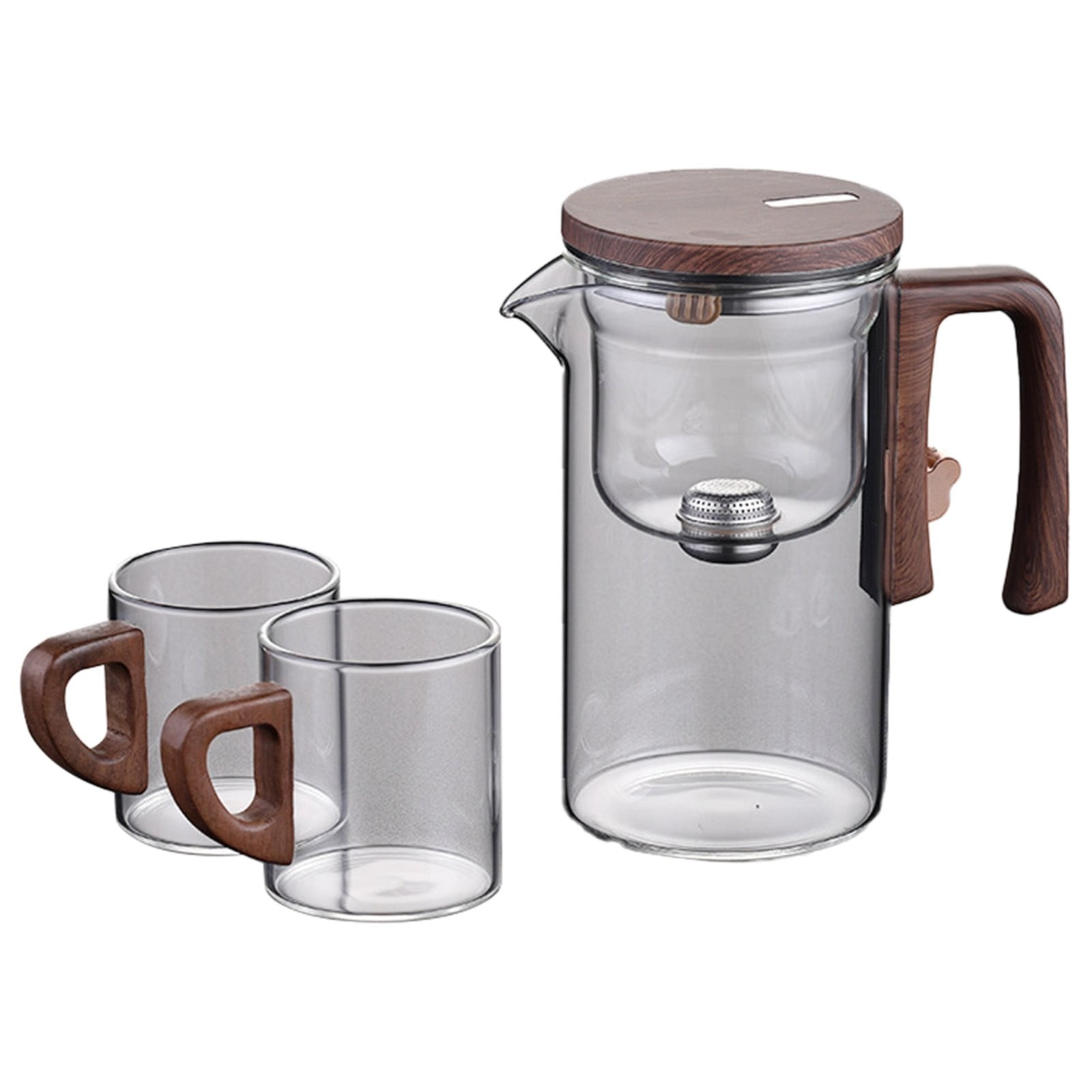 Qiangzon Water Separation Glass Teapot with Wooden Handle – Teapot with ...