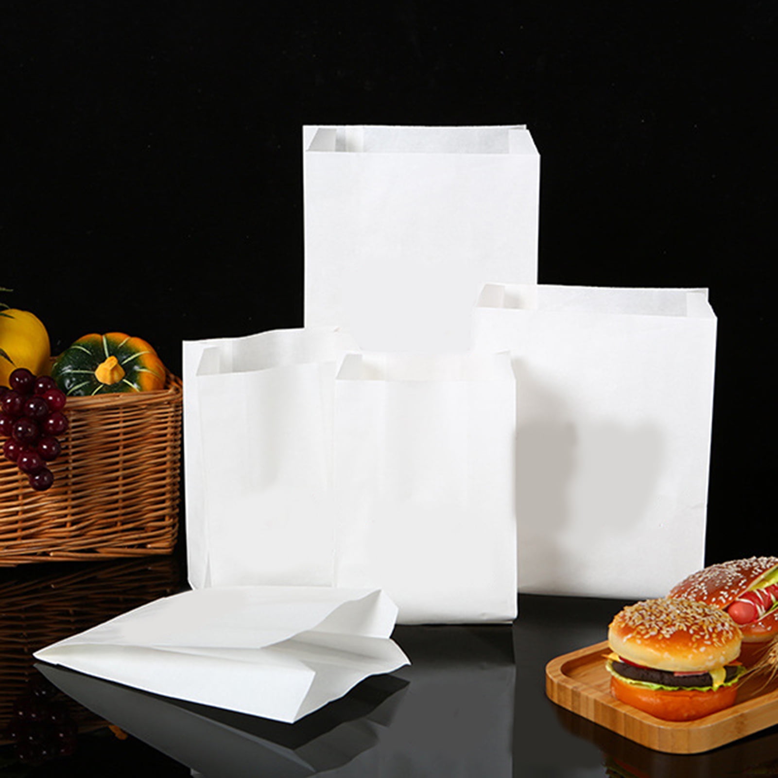 Qianha Mall 100Pcs Baking Bags Portable Waterproof Oilproof Wide ...