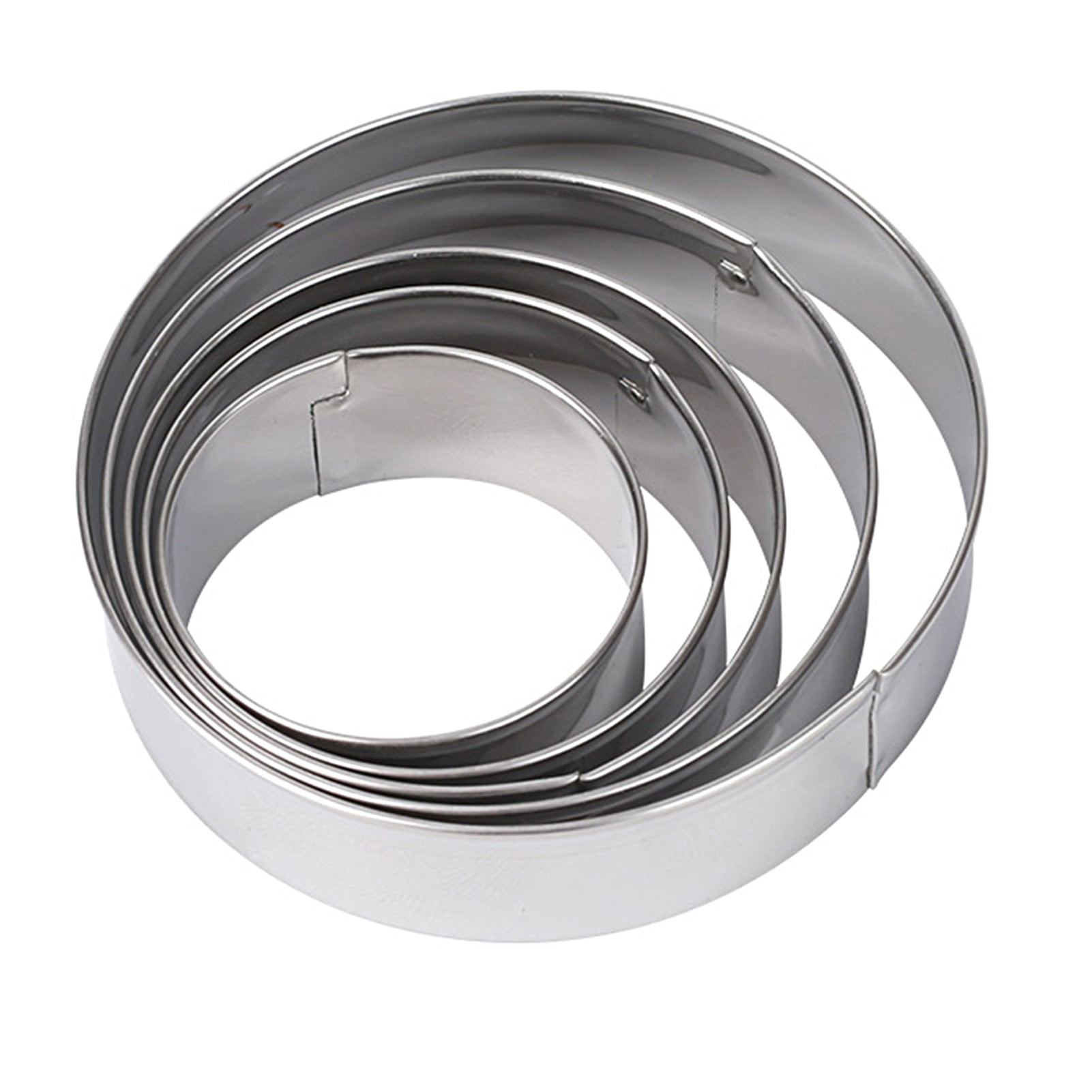 Qianha Mall 5 Piece Stainless Steel Round Cookie Cutter Set,Biscuit ...