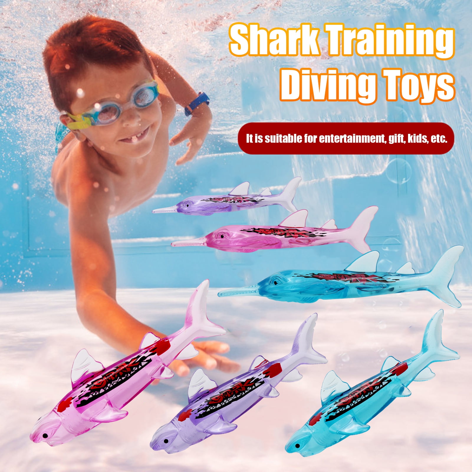 Qianha Mall 6Pcs Underwater Diving Toys Shark Pool Torpedo Toys ...