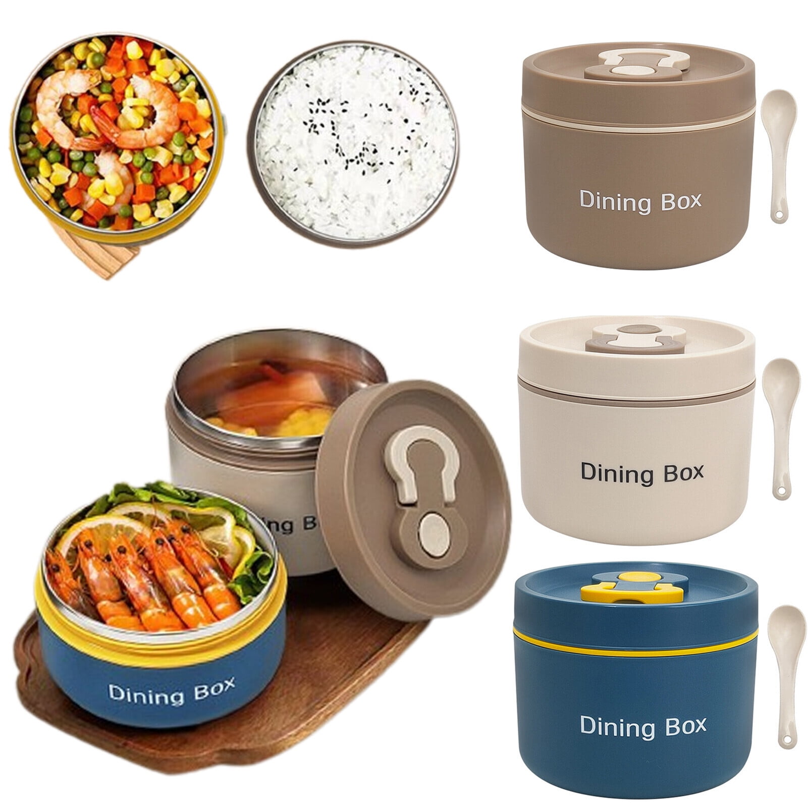 Qianha Mall Bento Box Adult Lunch Box Set, Portable Keep Warm Lunch ...