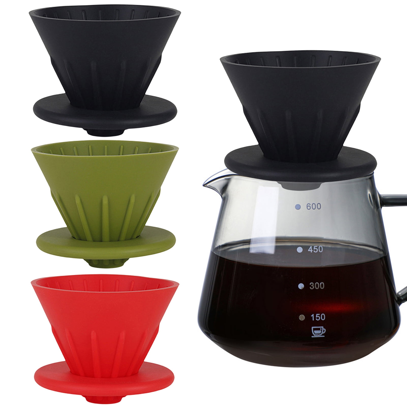 Qianha Mall Collapsible,Reusable Silicone Coffee Dripper- Filter Cone ...