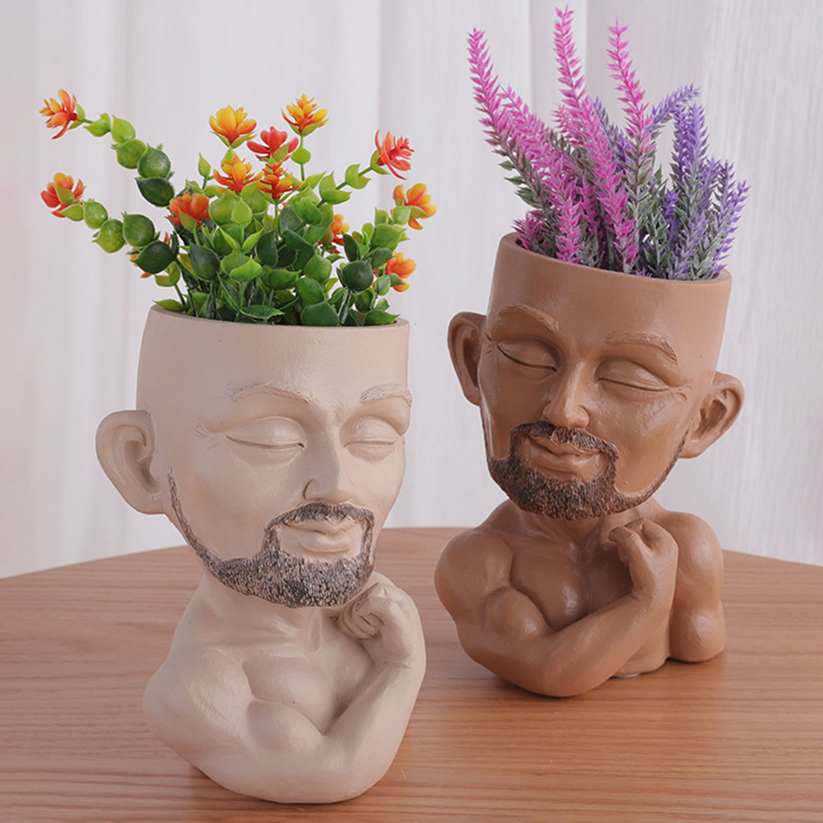 Qianha Mall Face Planter Pots Head Planter Man Face Planters Pot Head ...