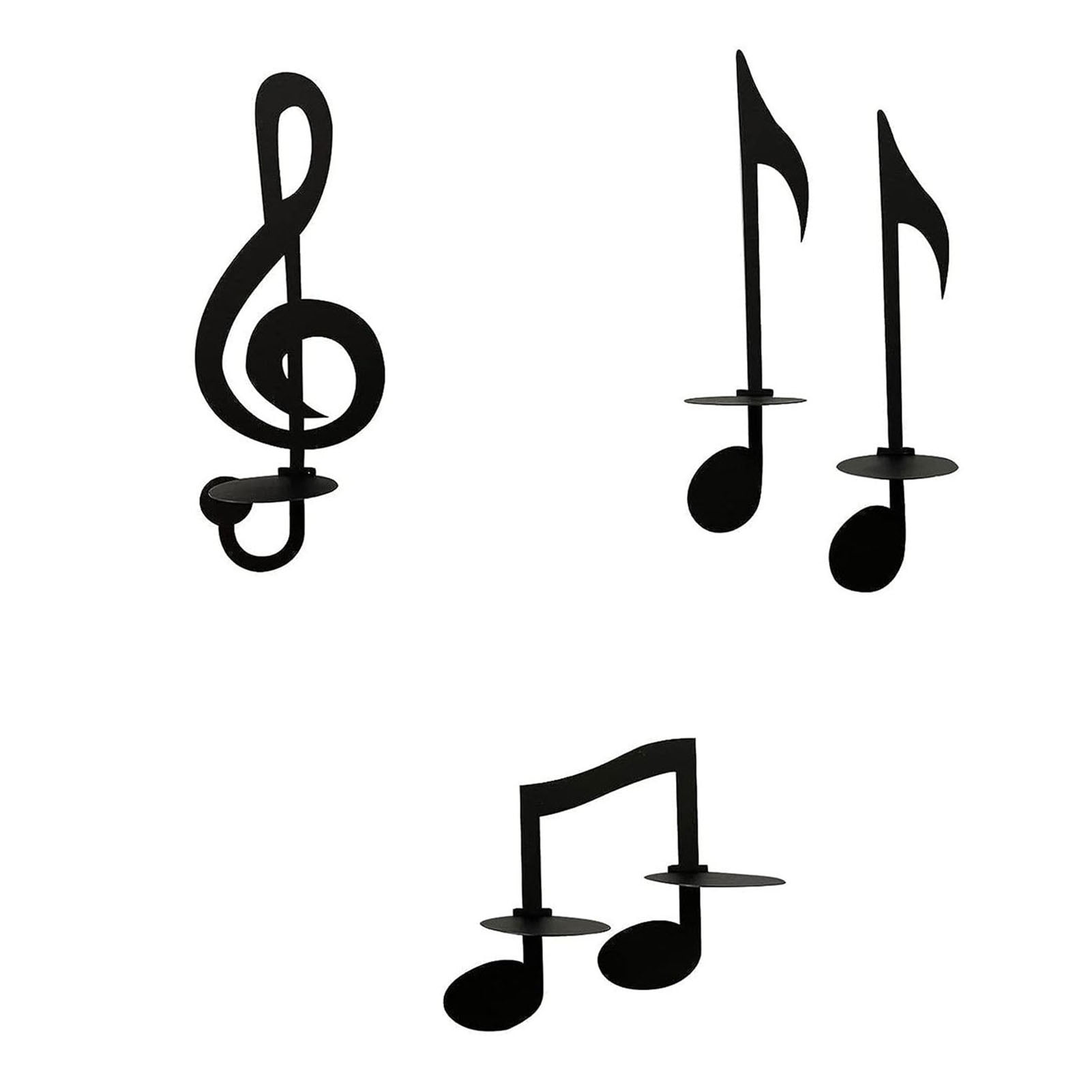 Qianha Mall Fine Workmanship Candle Holder Set of 4 Music Note Wall ...