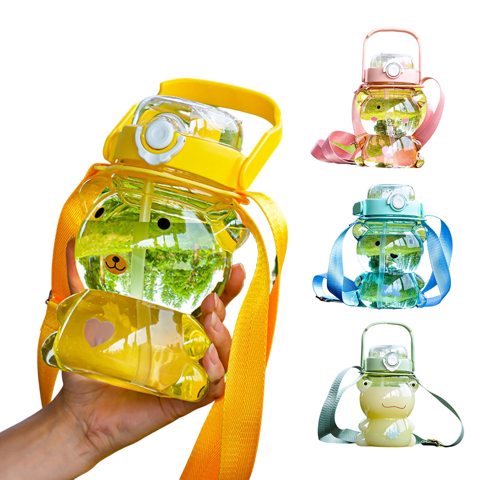 Qianha Mall Frog Water Bottle,Cute Frog Water Bottle, Portable Clear ...