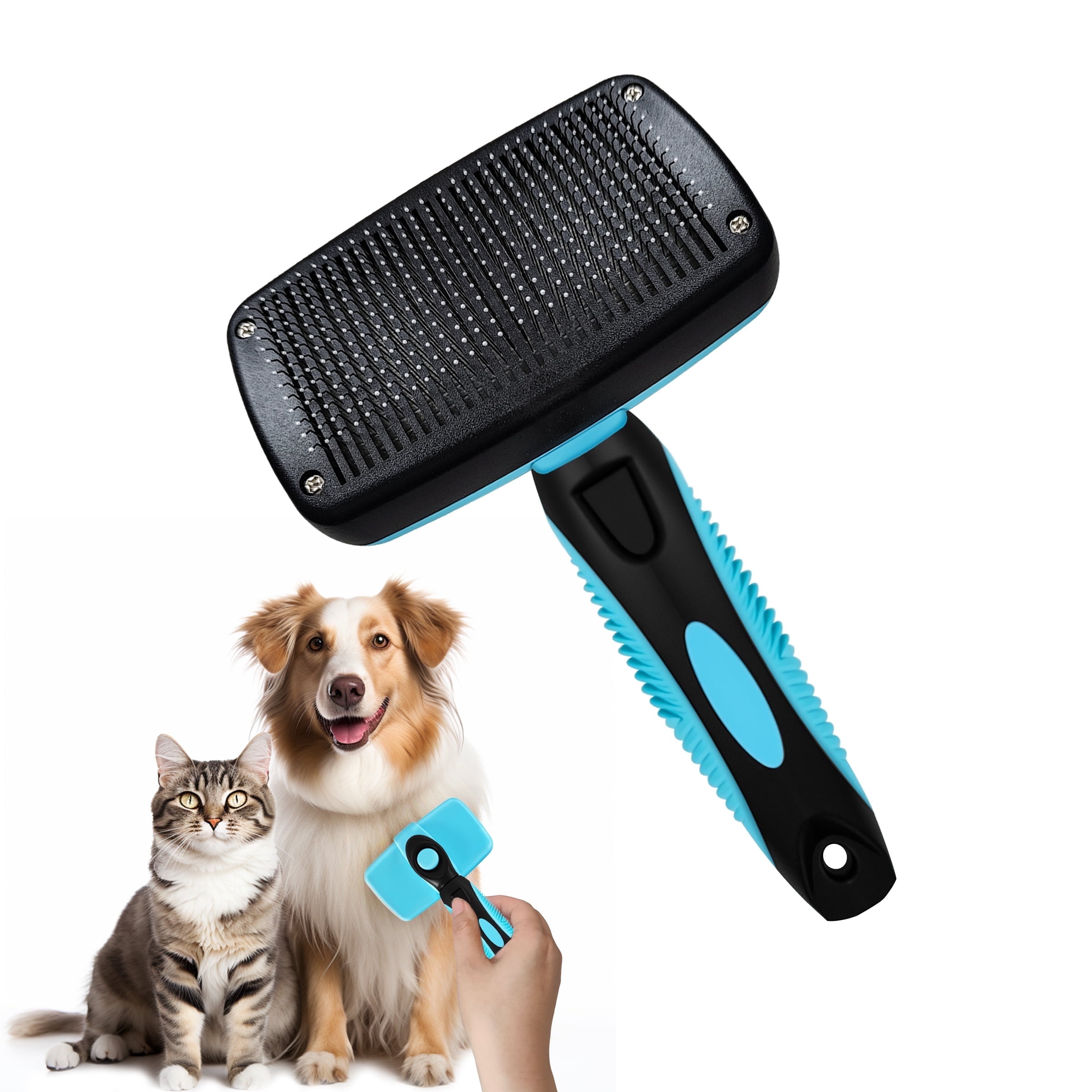 Qianruida Dog Brush Cat Brush for Shedding and Grooming, Self-Cleaning ...