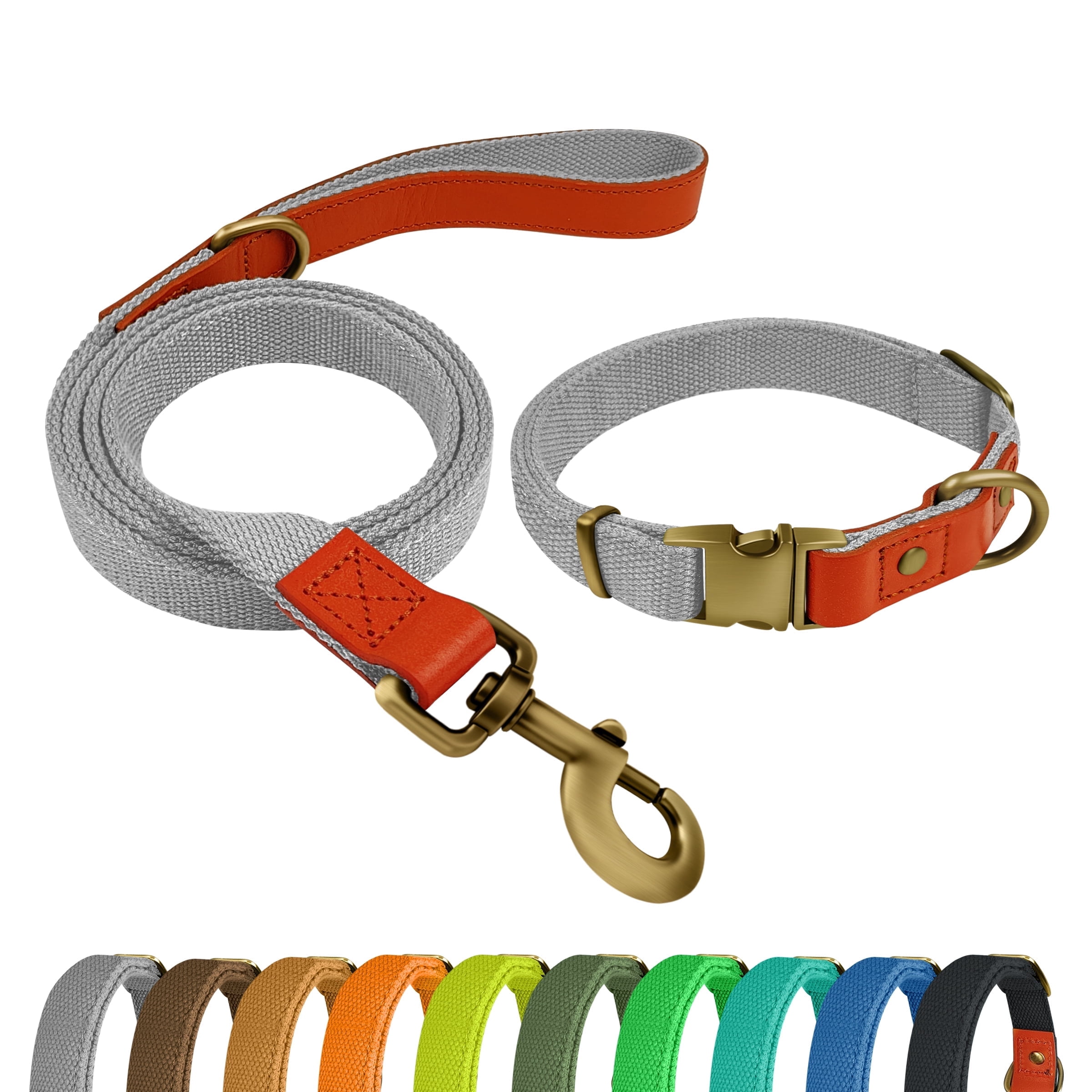 Qianruida Nylon Dog Collar and Leash Set Durable - Adjustable with a ...