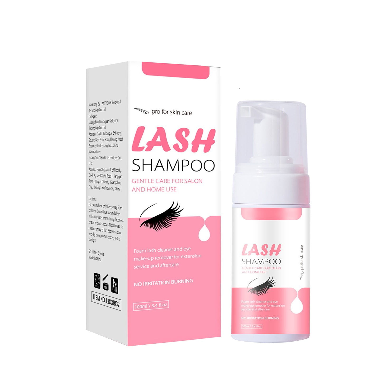 Qianvly 100ml Eyelash Shampoo, Eyelash Cleaning Bubble Mousses, Eyelash ...