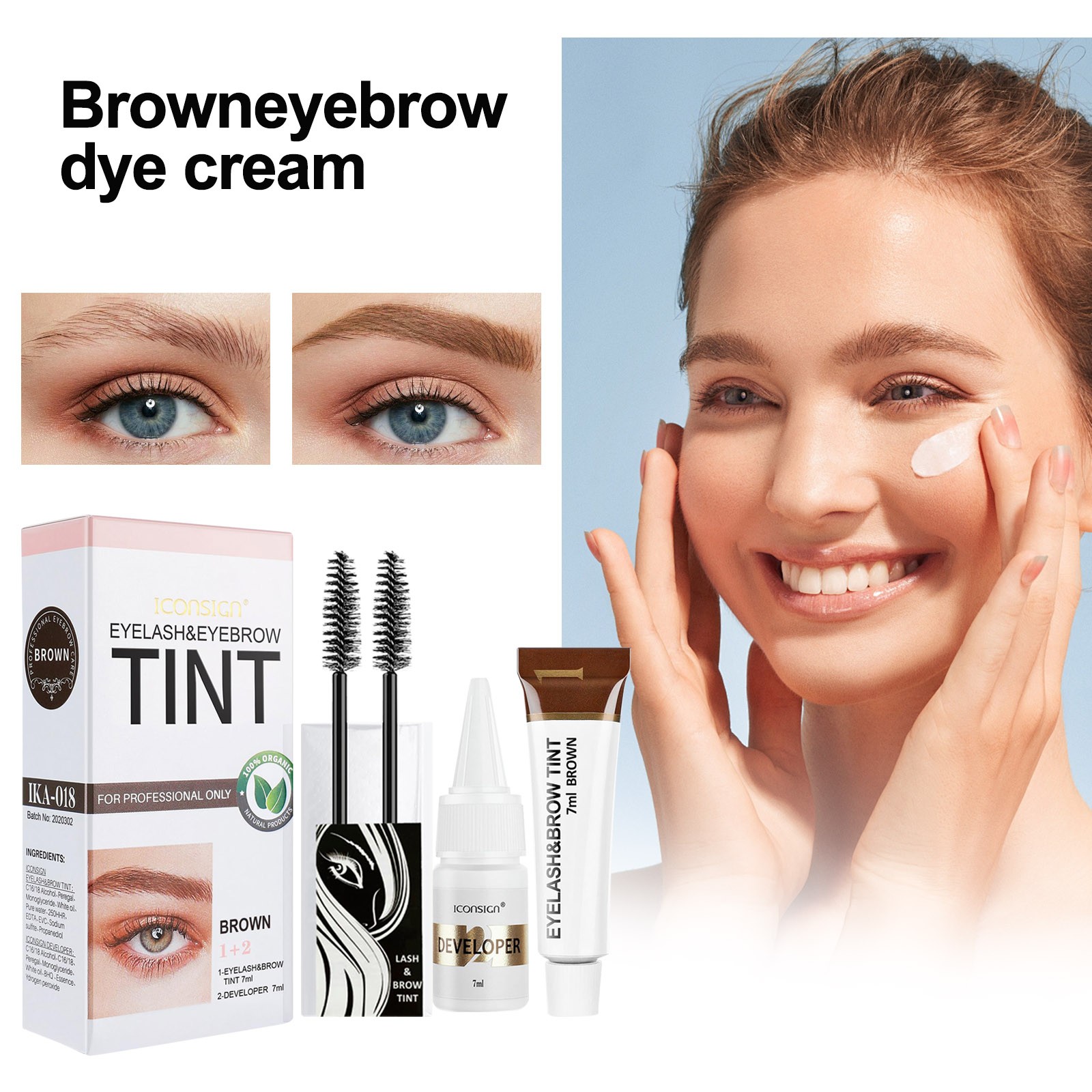 Qianvly 3 Colors 2-In-1 Eyelashes & Eyebrow Kit, Technical Eyelashes ...