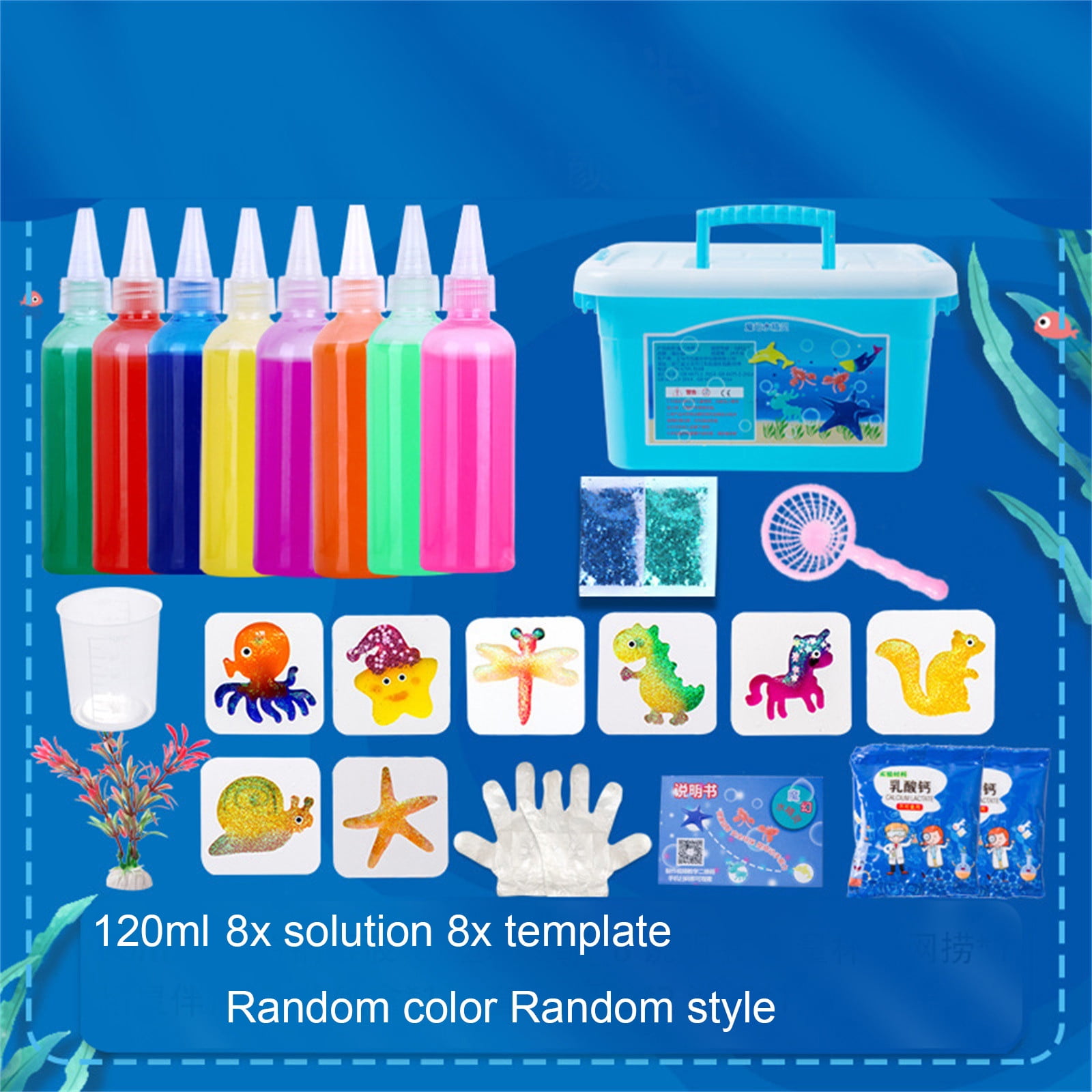 Qianvly DIY Ocean-Themed Slime Creation Kit: 100ml Solutions + Detailed ...