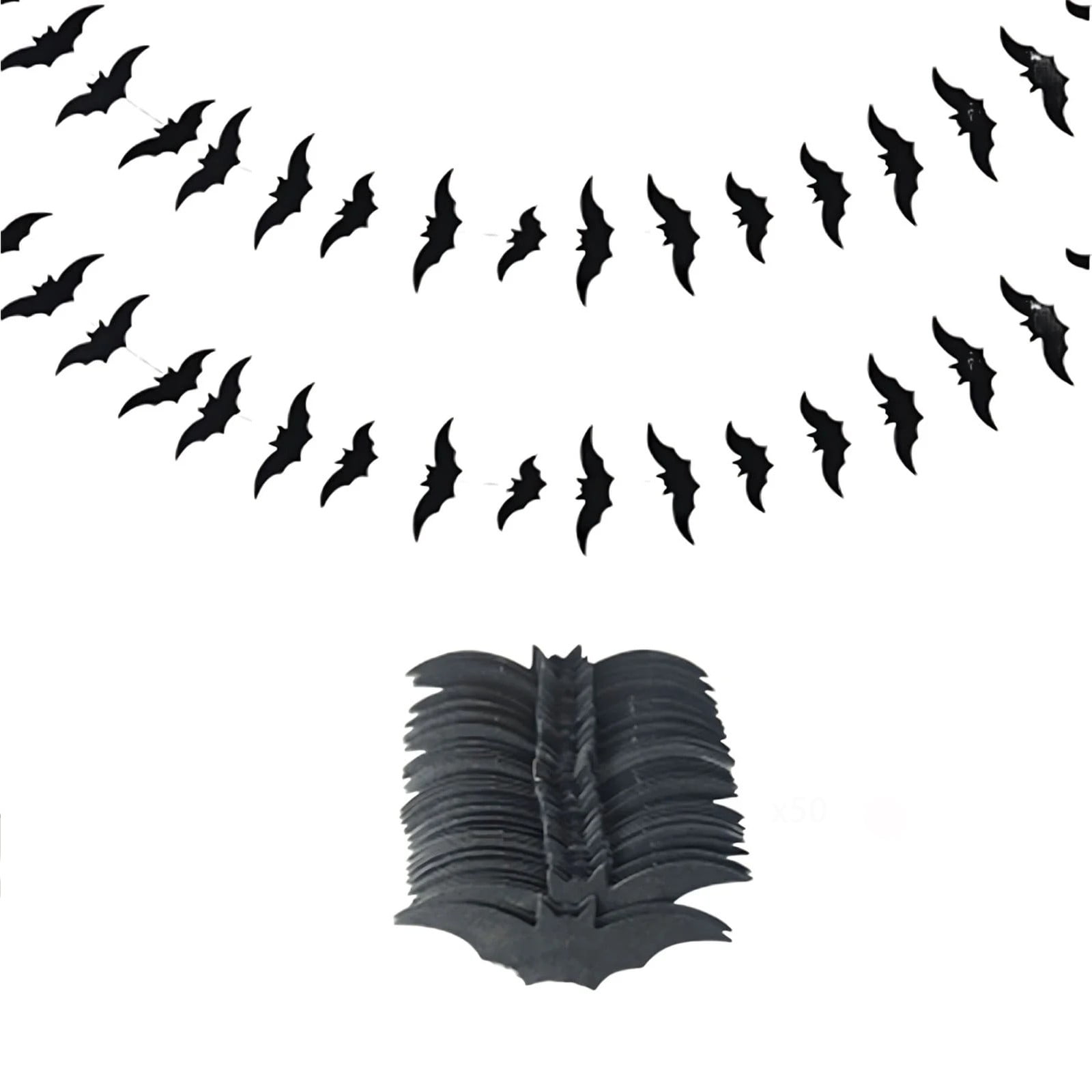 Qianvly Halloween 3D Bat Wall Decals, 60 PCS Removable Black Bat ...