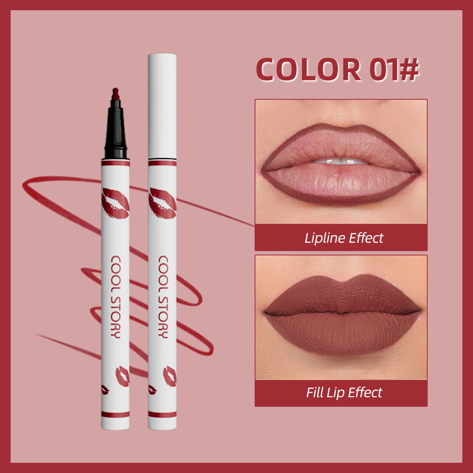 Qianvly Long-lasting Smooth Lipliner,1ml Longwear Liquid Lip Liner ...