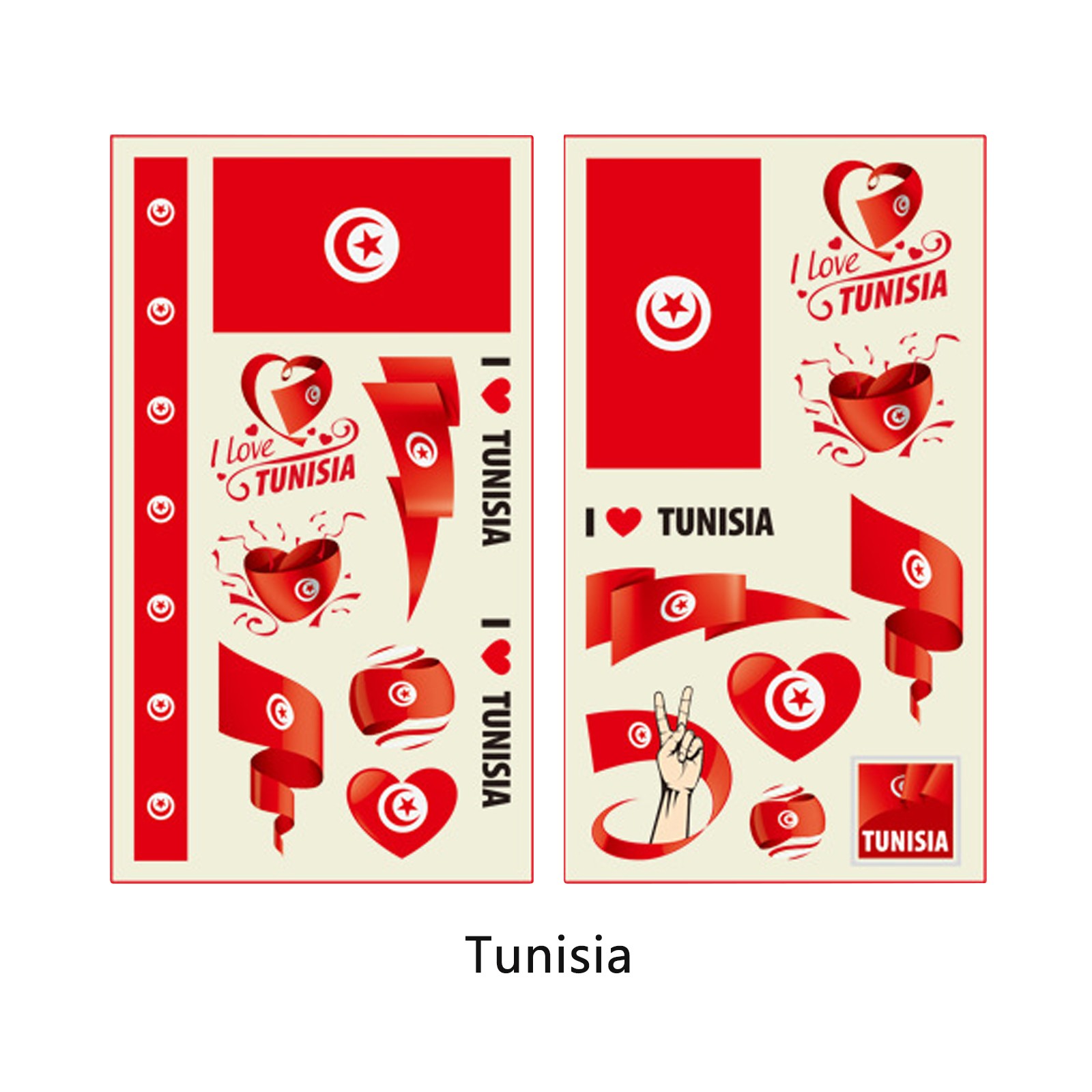 Qianvly Multi Flag Color Stickers Sports Fans Party Party Temporary ...