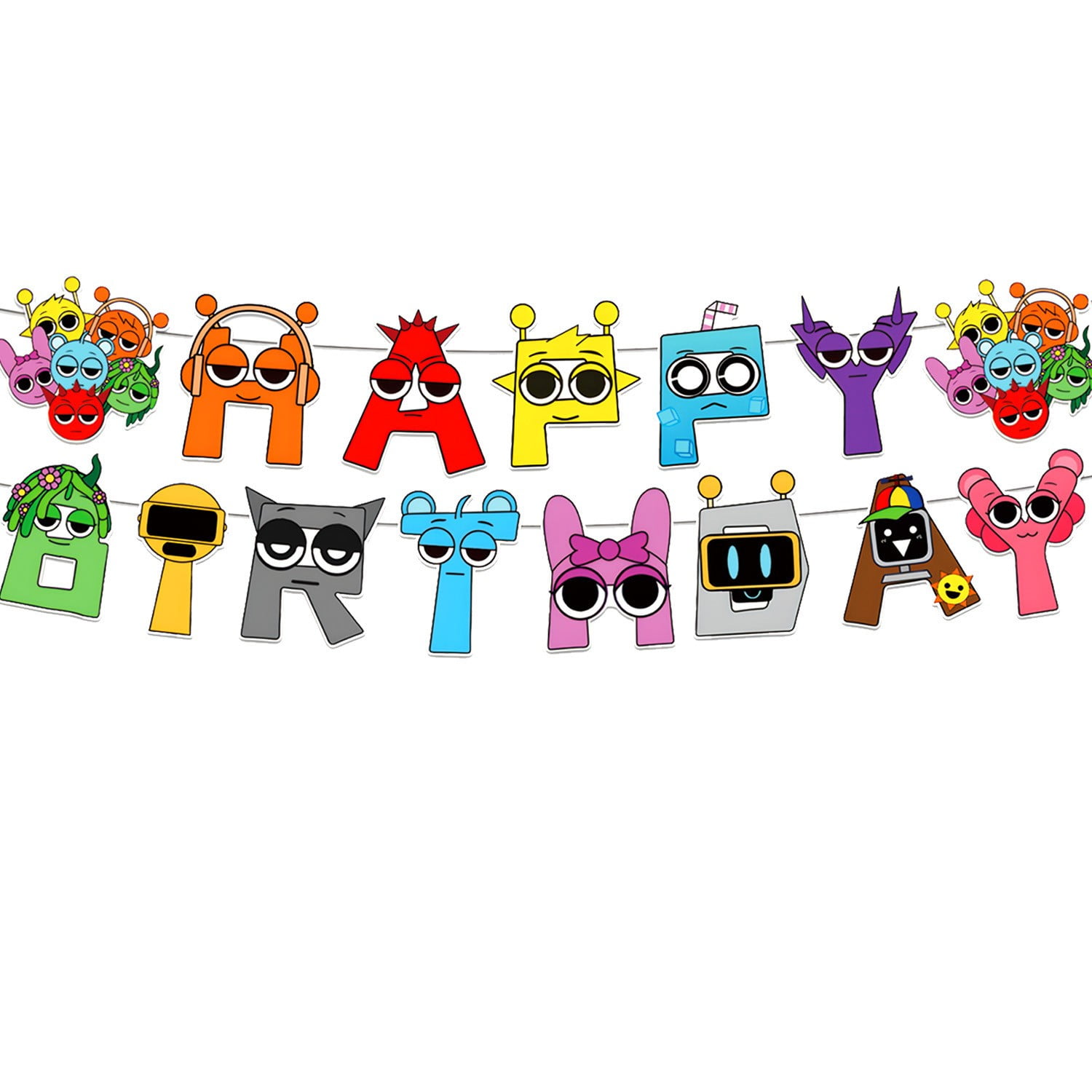 Qianvly Sprunki Birthday Decoration Set – Hanging Banners, Balloons ...