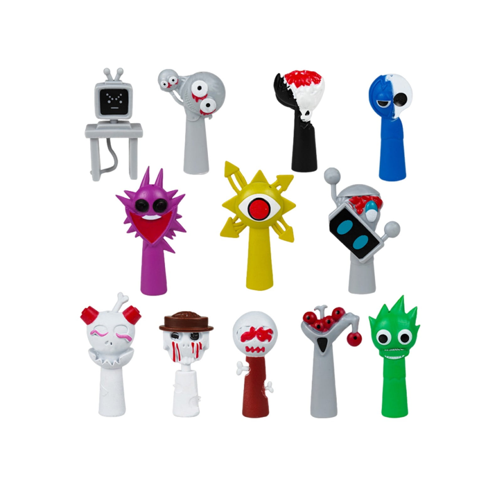 Qianvly-Sprunki toys:12-Piece Horror-Themed Finger Puppet Set for Kids ...