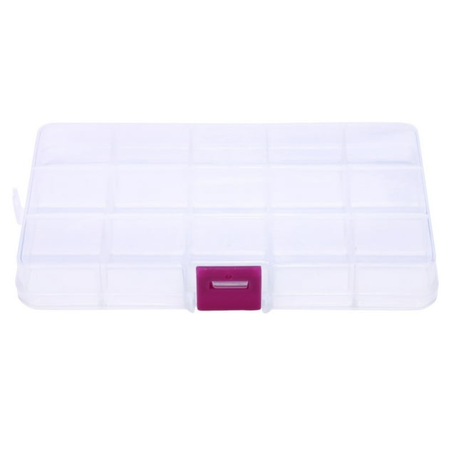 Qianying Large 15 Grid Clear Organizer Box Adjustable Dividers ...