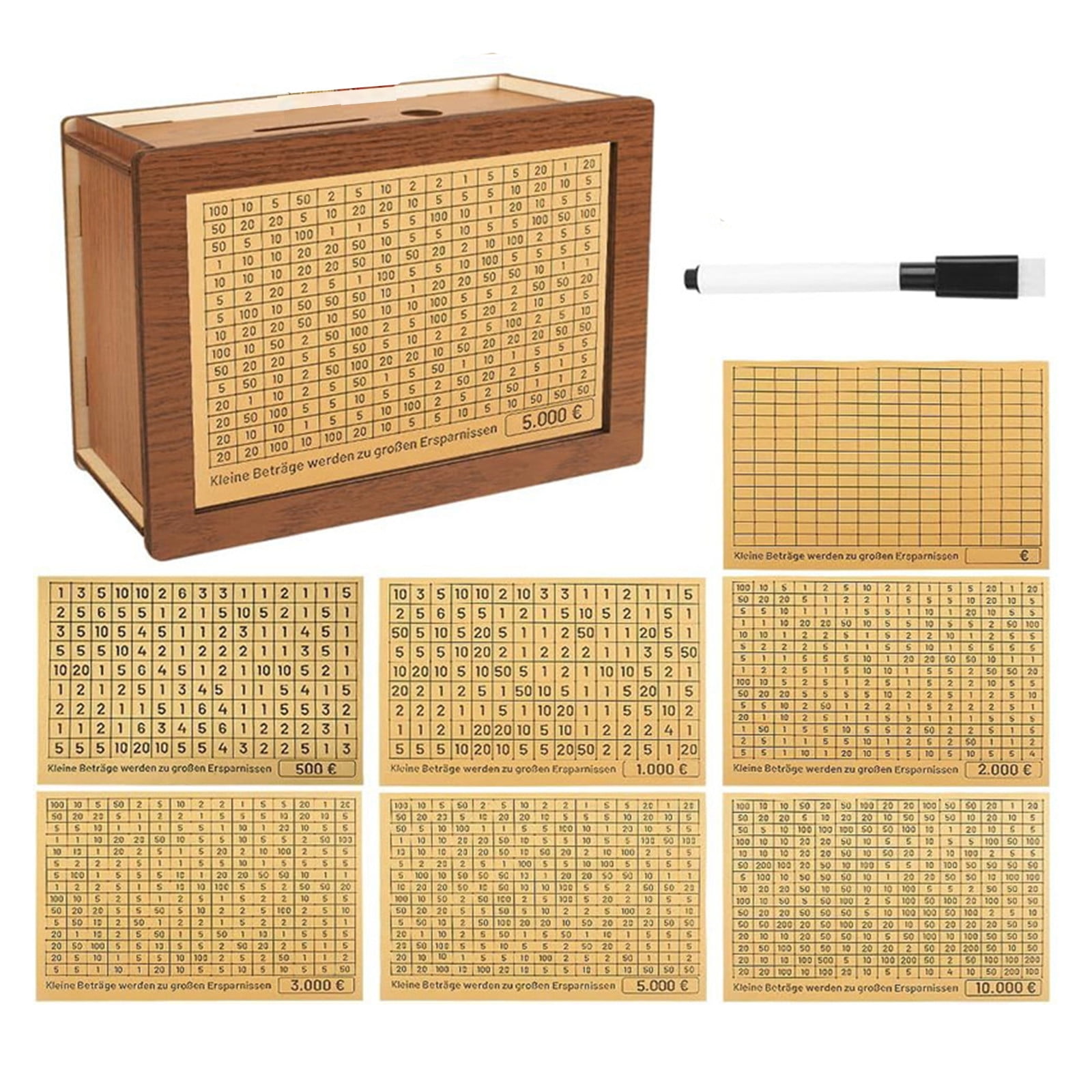 Qianying Piggy Bank for Kids with Money And Numbers,Wooden Piggy Bank ... Qianying Piggy Bank for Kids with Money And Numbers,Wooden Piggy Bank ...
