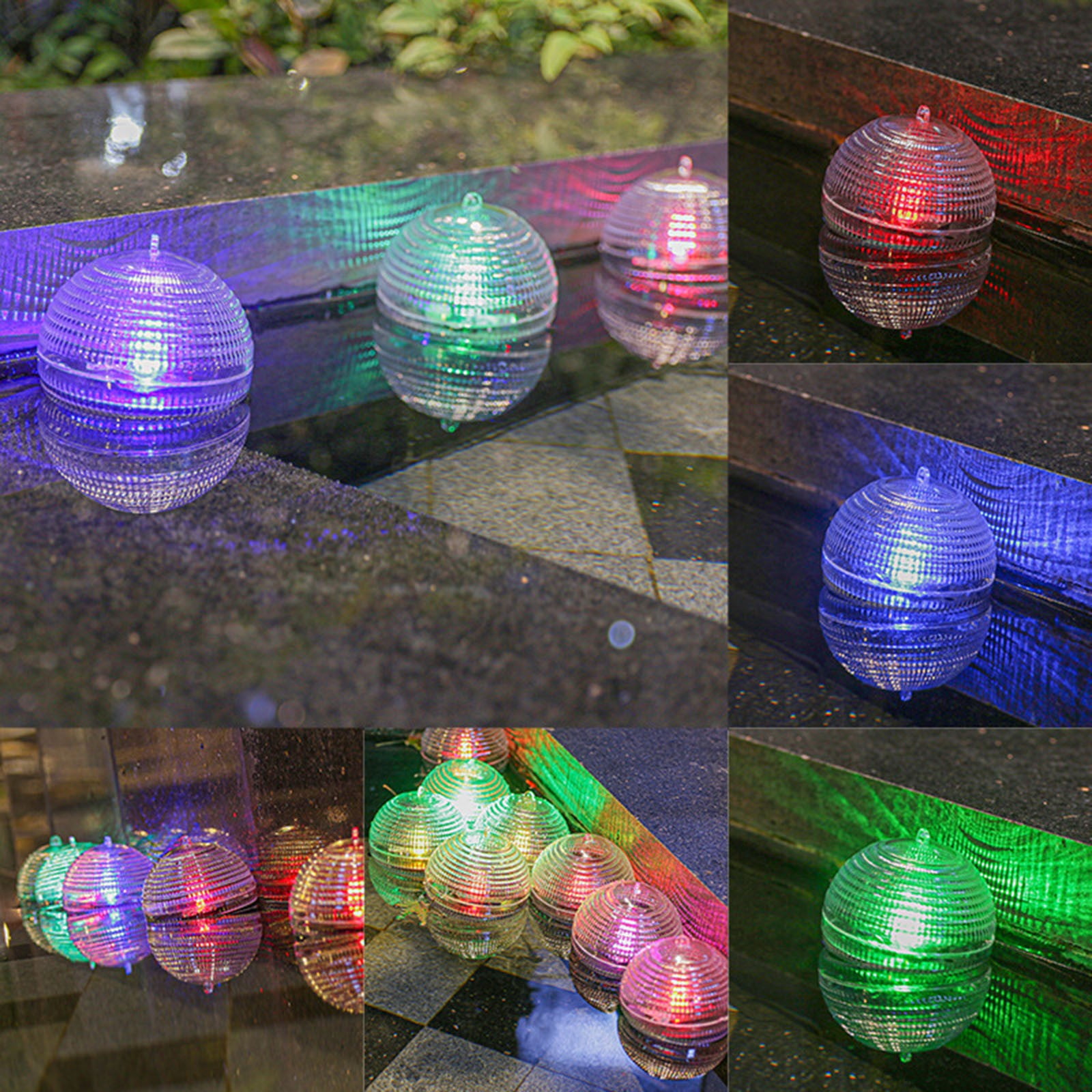 Qianying Solar Floating Pool Lights - Solar Powered Color Changing ...