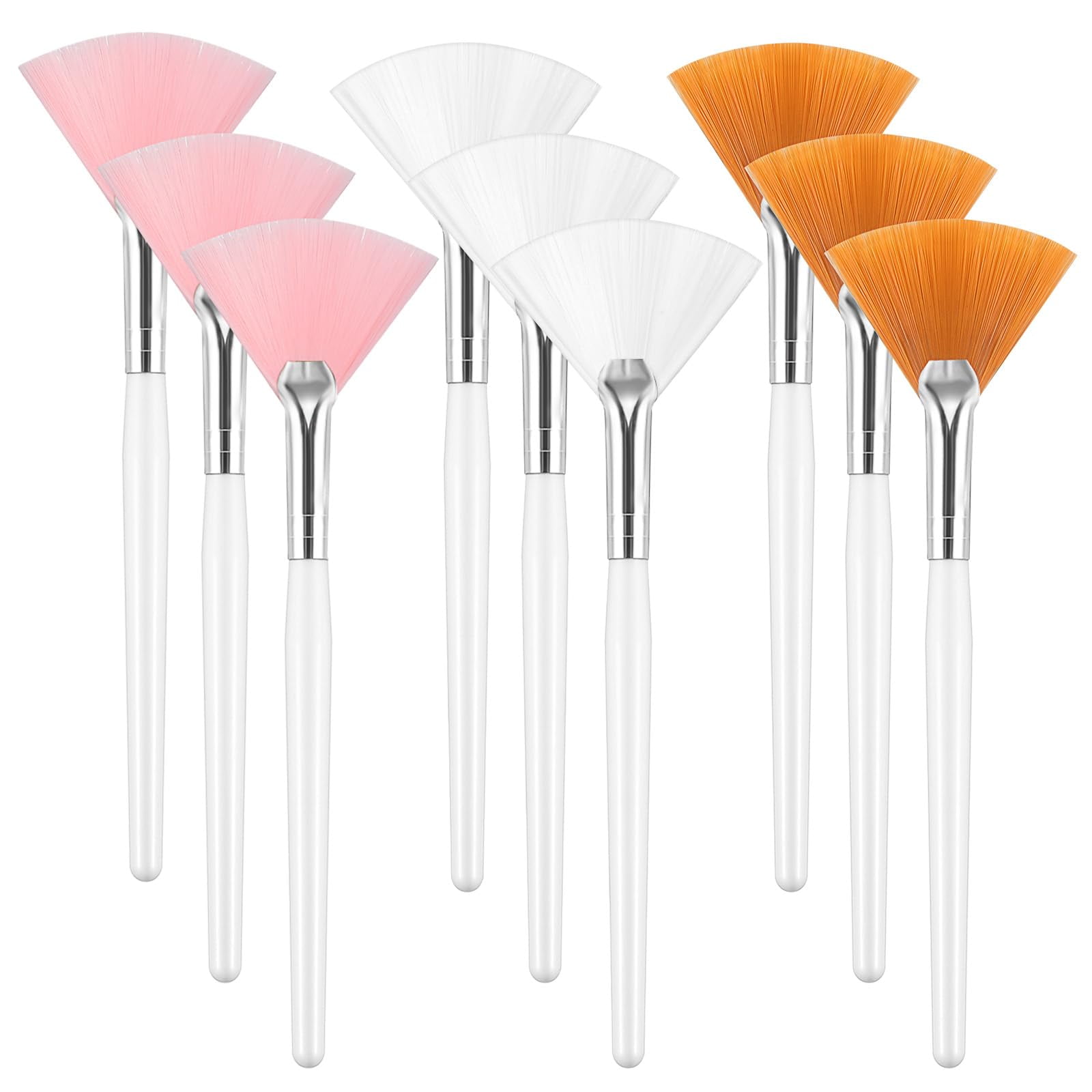 Qianyu 9 Pcs Facial SSF20 Fan Mask Brushes Facial Applicator Brushes ...