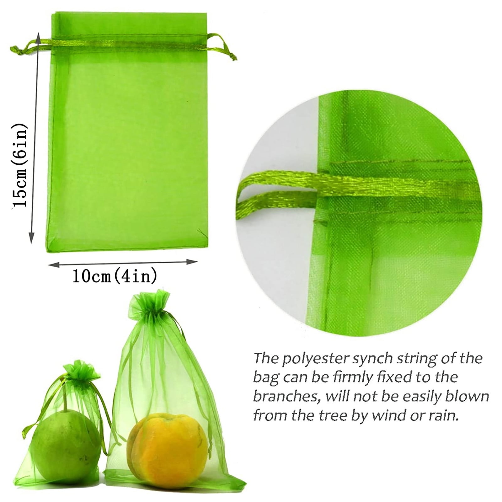 Qicasul 50Pcs Fruit Netting Bags For Fruit Trees, 11X8 Inch Garden Mesh ...