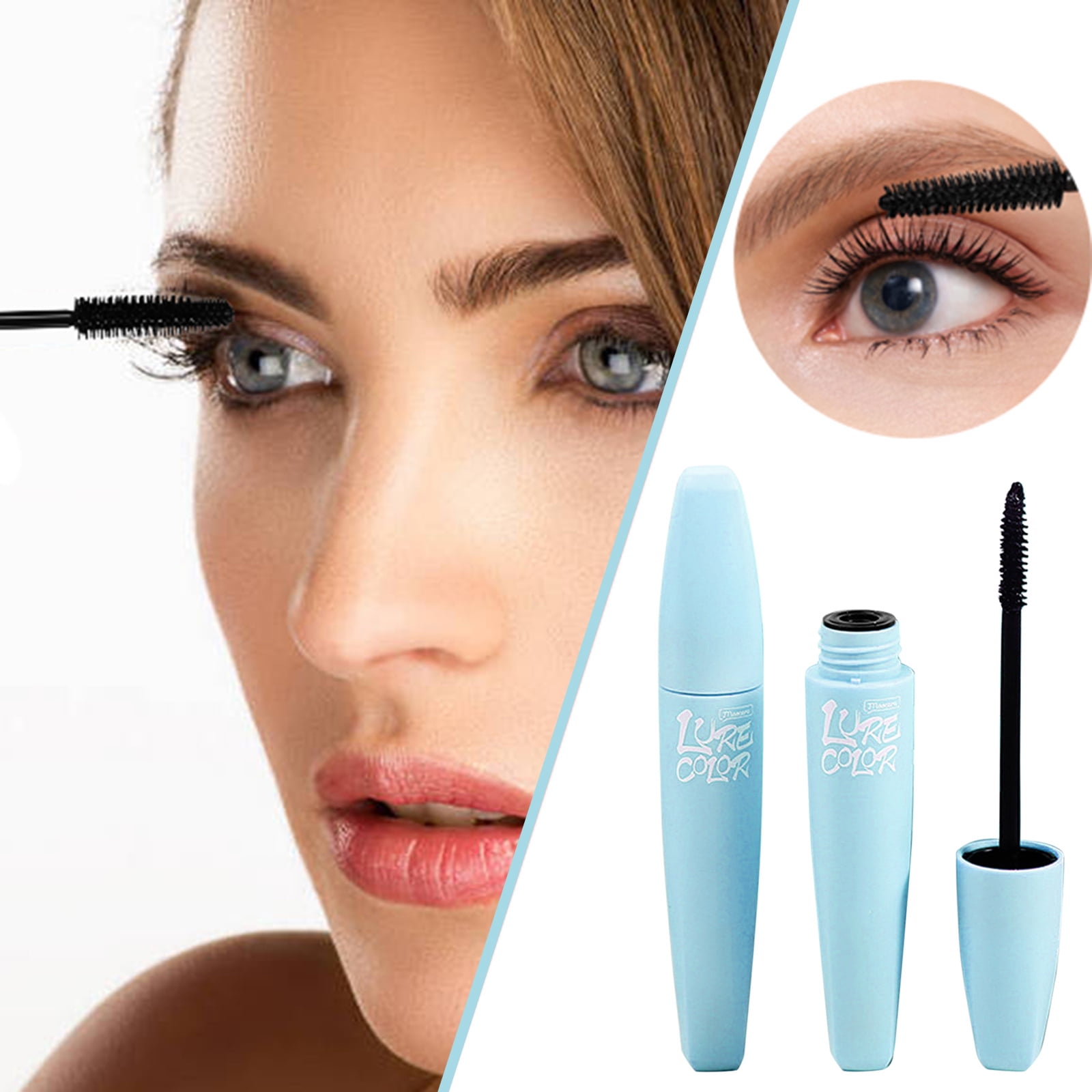 Qicasul Mascara 1Pc Black Silk Fiber Lash Natural Smudges Proof ...