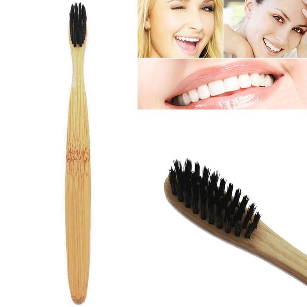 Qicasul Natural Handle Toothbrush Soft Teeth Manual Toothbrushes ...