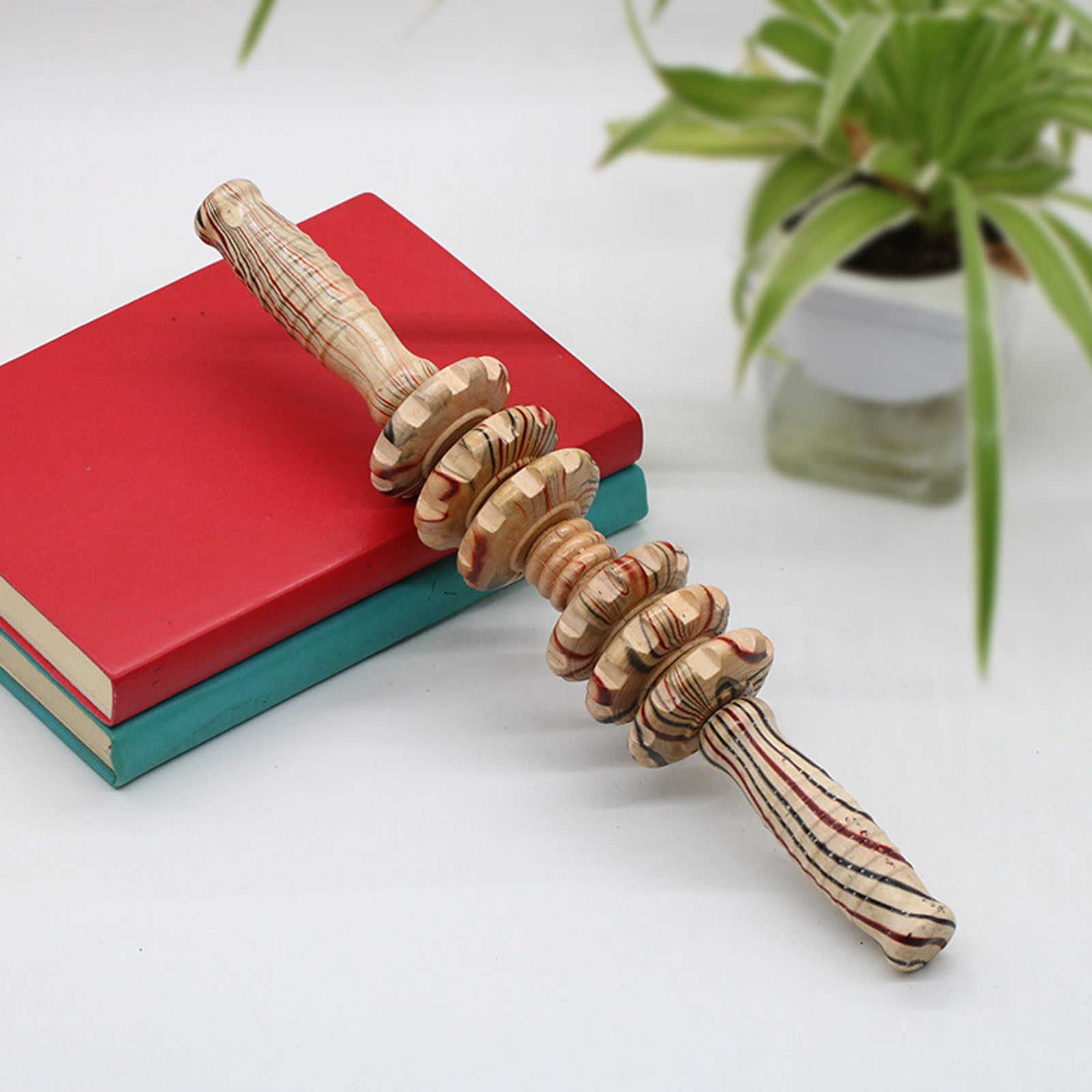 Qicasul Wood Nine Wheel Abdominal Massager Massage Wheel Massage Stick ...