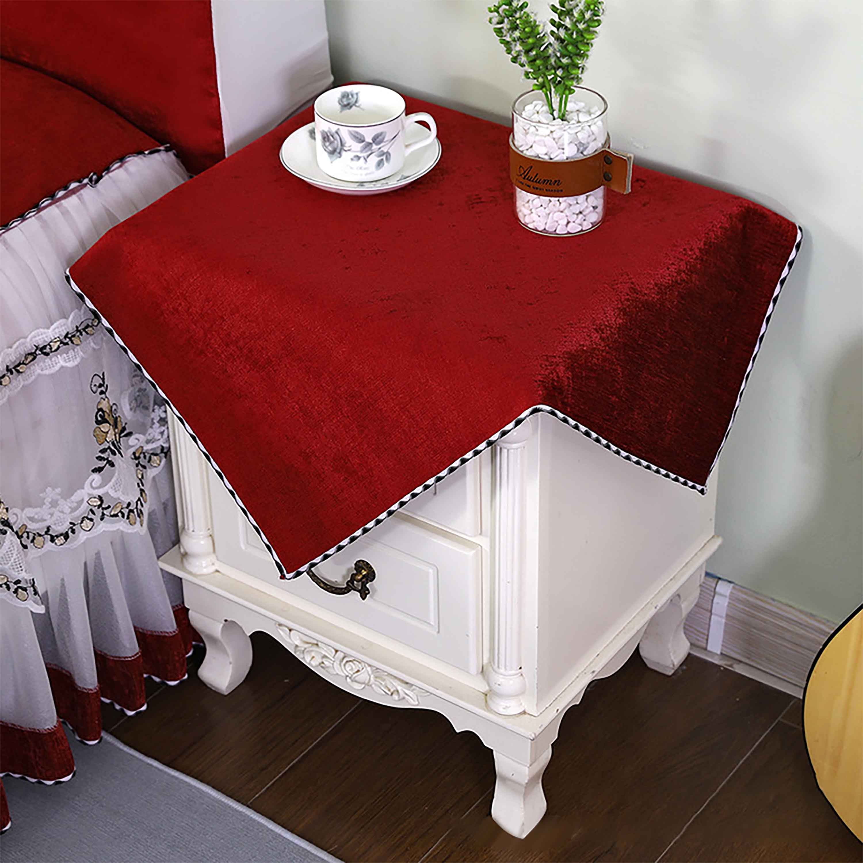 Qiden 60 cm x 60 cm Elegant Red Table Tablecloth - Walmart.com